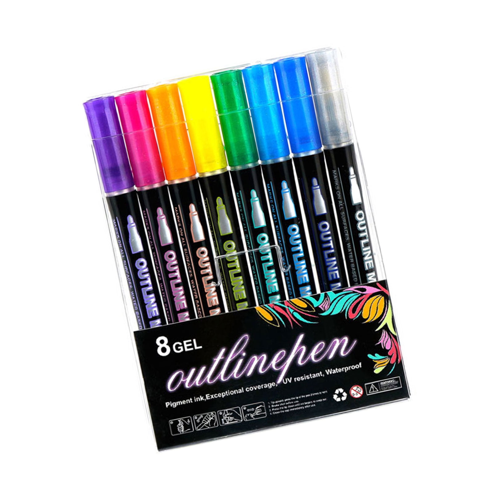 2. Glittering Gel Markers with Bold Metallic Lines Smooth for Drawing ...