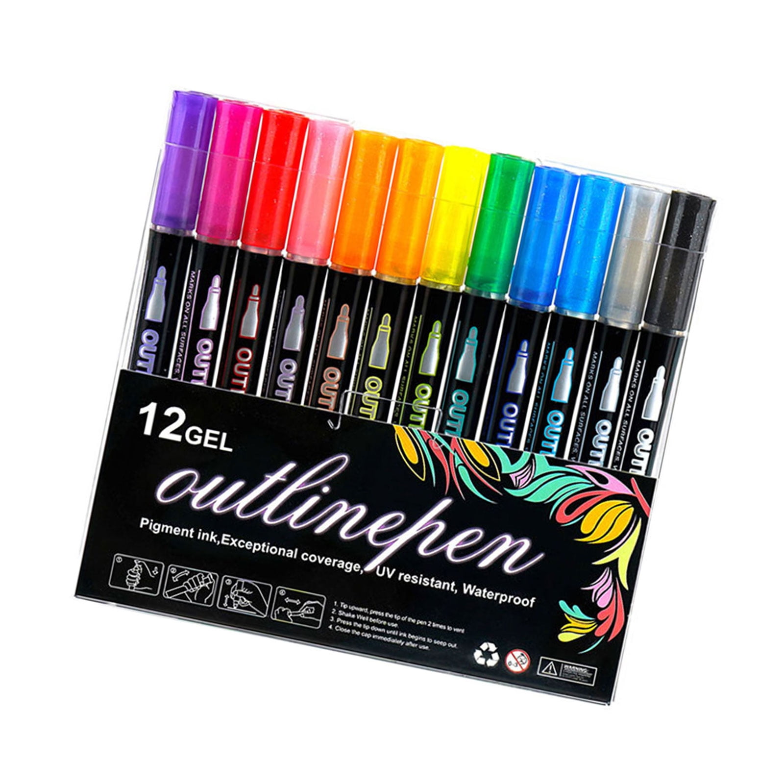 2. Glittering Gel Markers with Bold Metallic Lines Smooth for Drawing ...