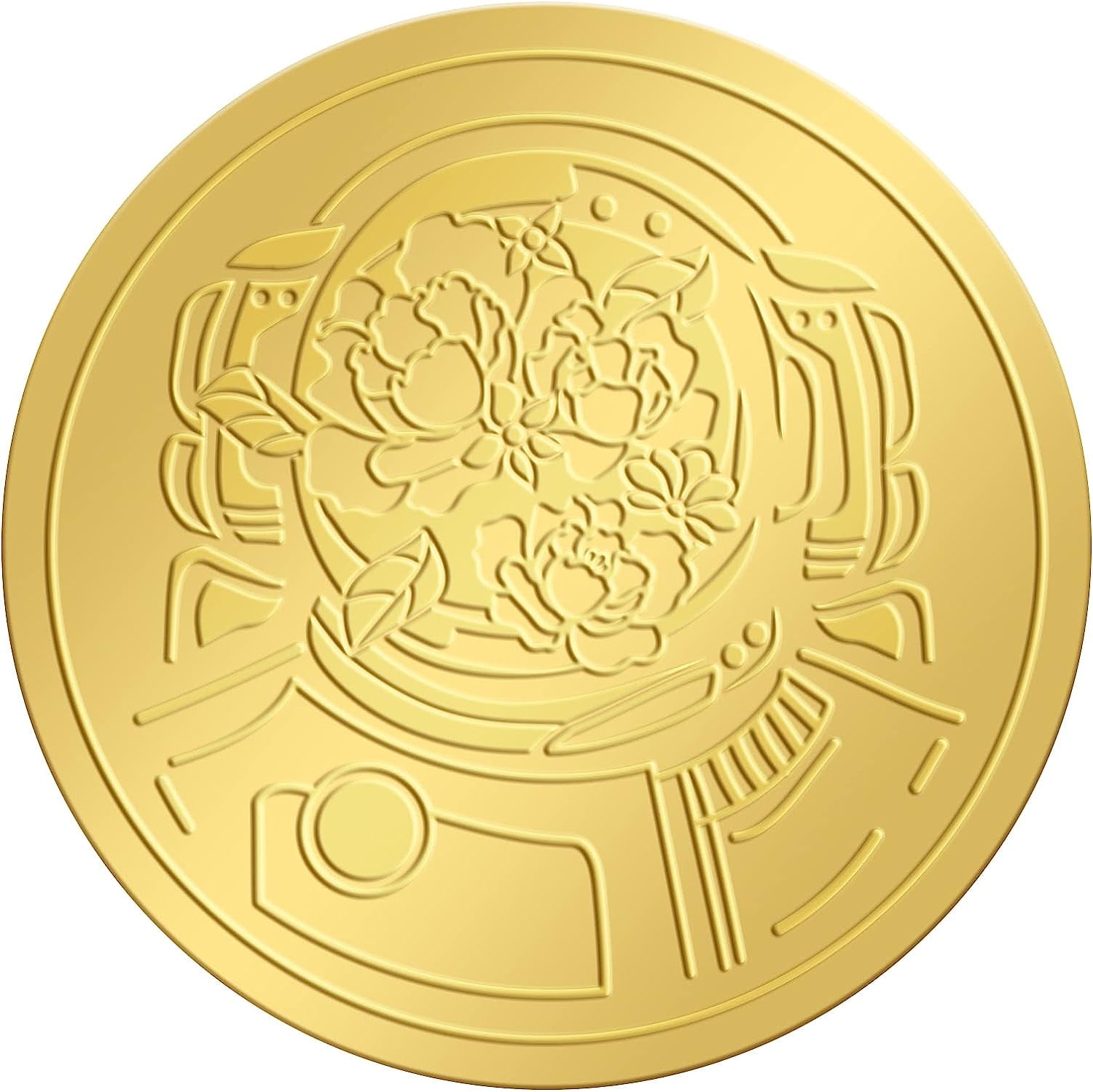 2 Gold Foil Sticker Astronaut 100pcs Certificate Seals Gold Embossed ...