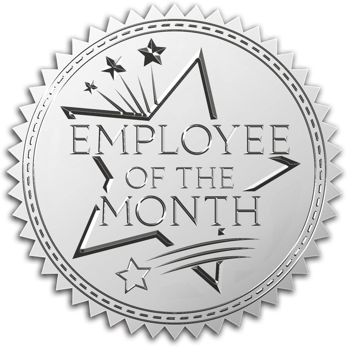 2" Gold Foil Sticker Employee of The Month 100pcs Certificate Seals ...