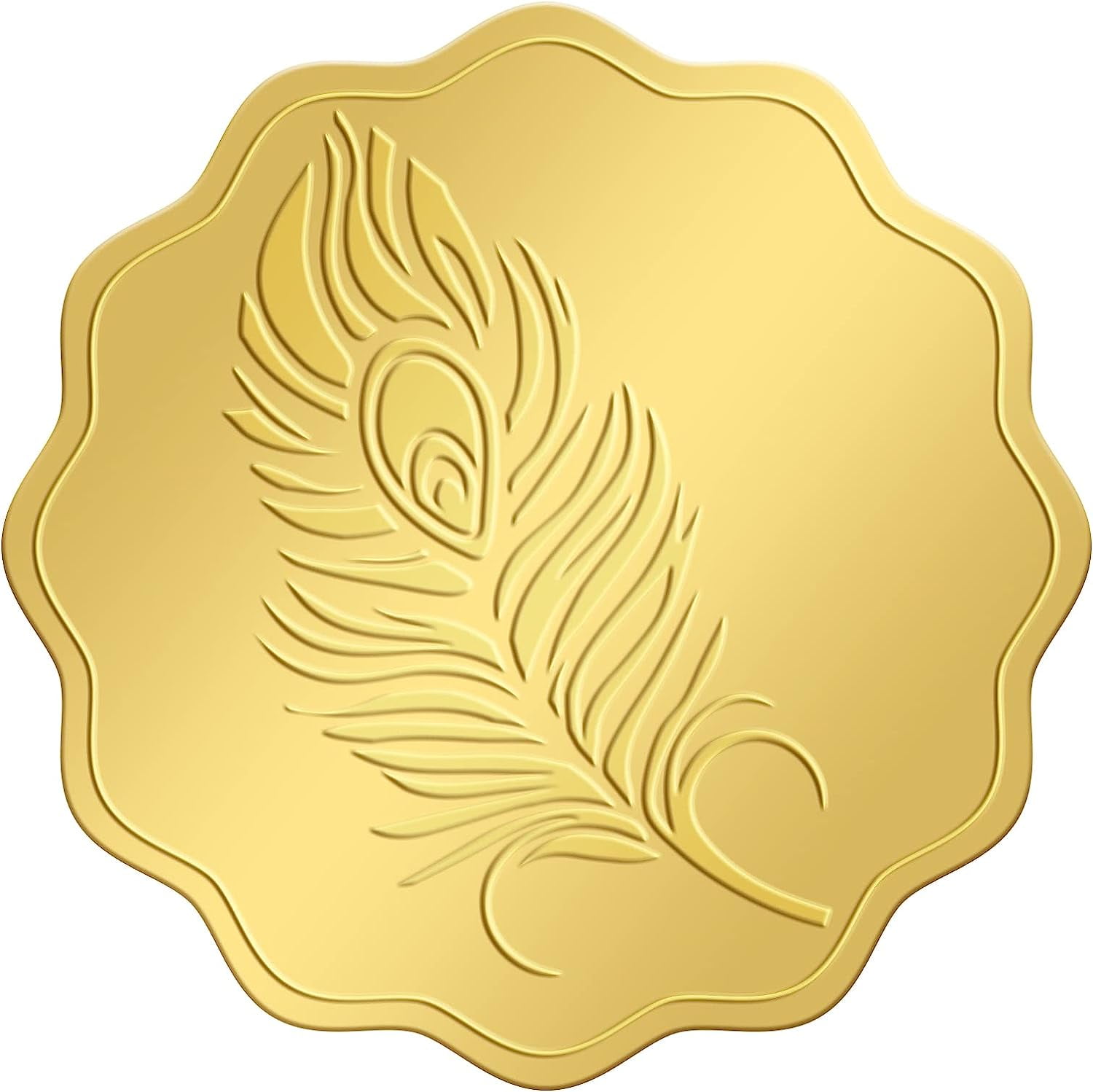 2 Gold Foil Sticker Feather 100pcs Certificate Seals Gold Embossed ...