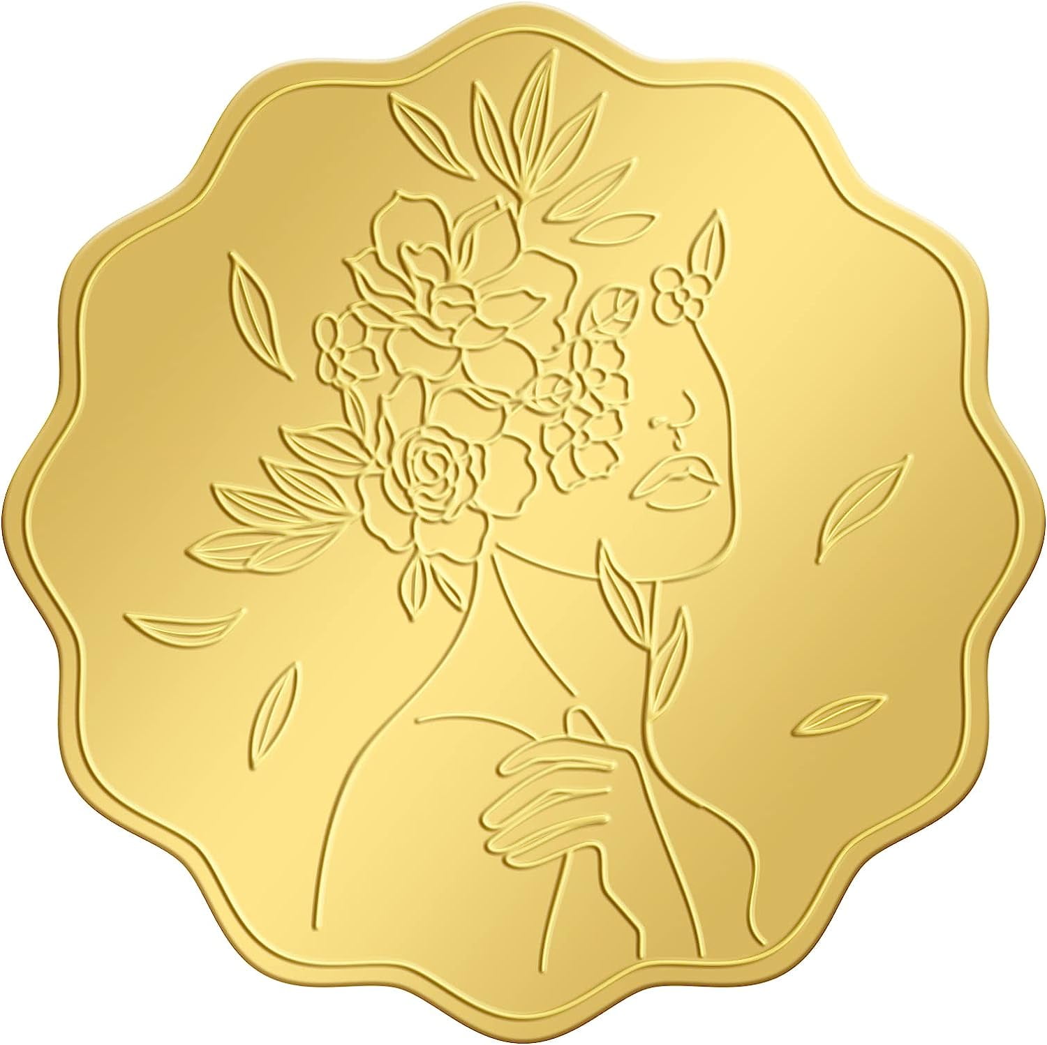 2 Gold Foil Sticker Flowers 100pcs Certificate Seals Gold Embossed ...