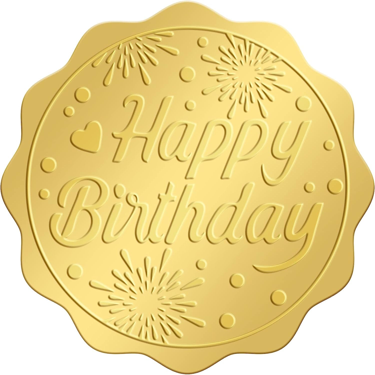 2" Gold Foil Sticker Happy Birthday 100pcs Certificate Seals Gold ...