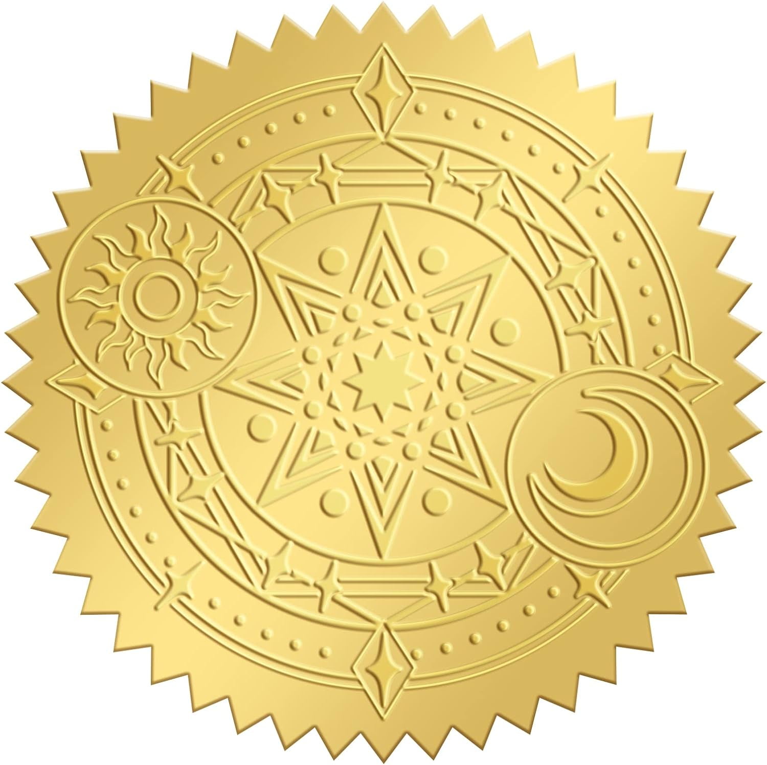 2" Gold Foil Sticker Magic Array 100pcs Certificate Seals Gold Embossed ...