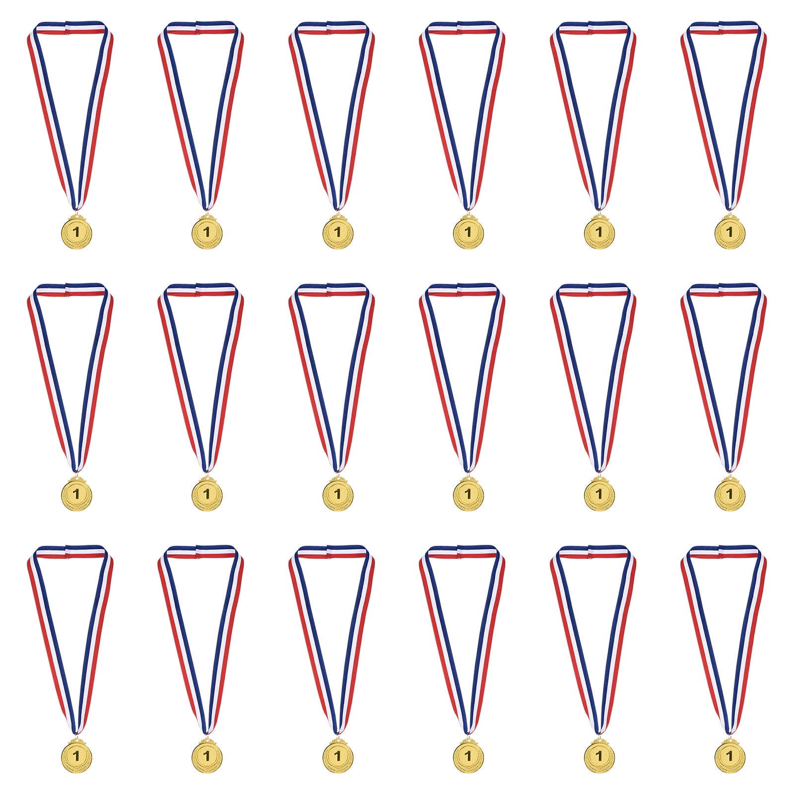 2" Gold Winner Award Medals Style Medals 1st Prizes with Ribbon 18 Pack ...
