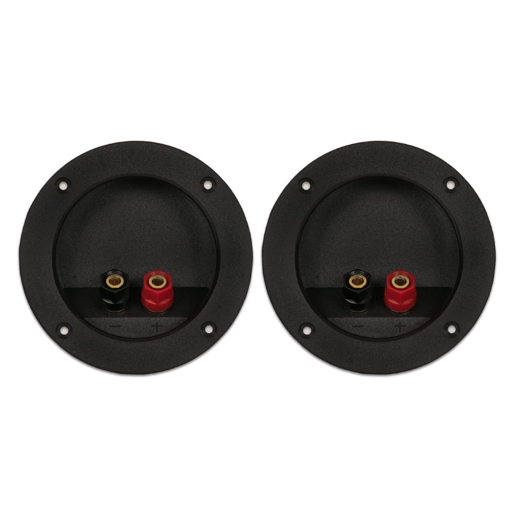 2 Goldwood Sound RGT-4025 Round Power Terminal Plates Gold Post Speaker ...