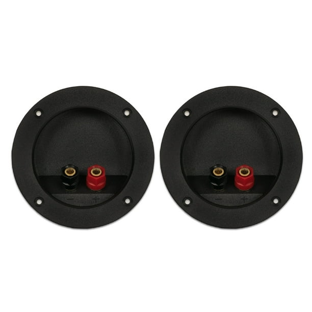 2 Goldwood Sound RGT-4025 Round Power Terminal Plates Gold Post Speaker ...