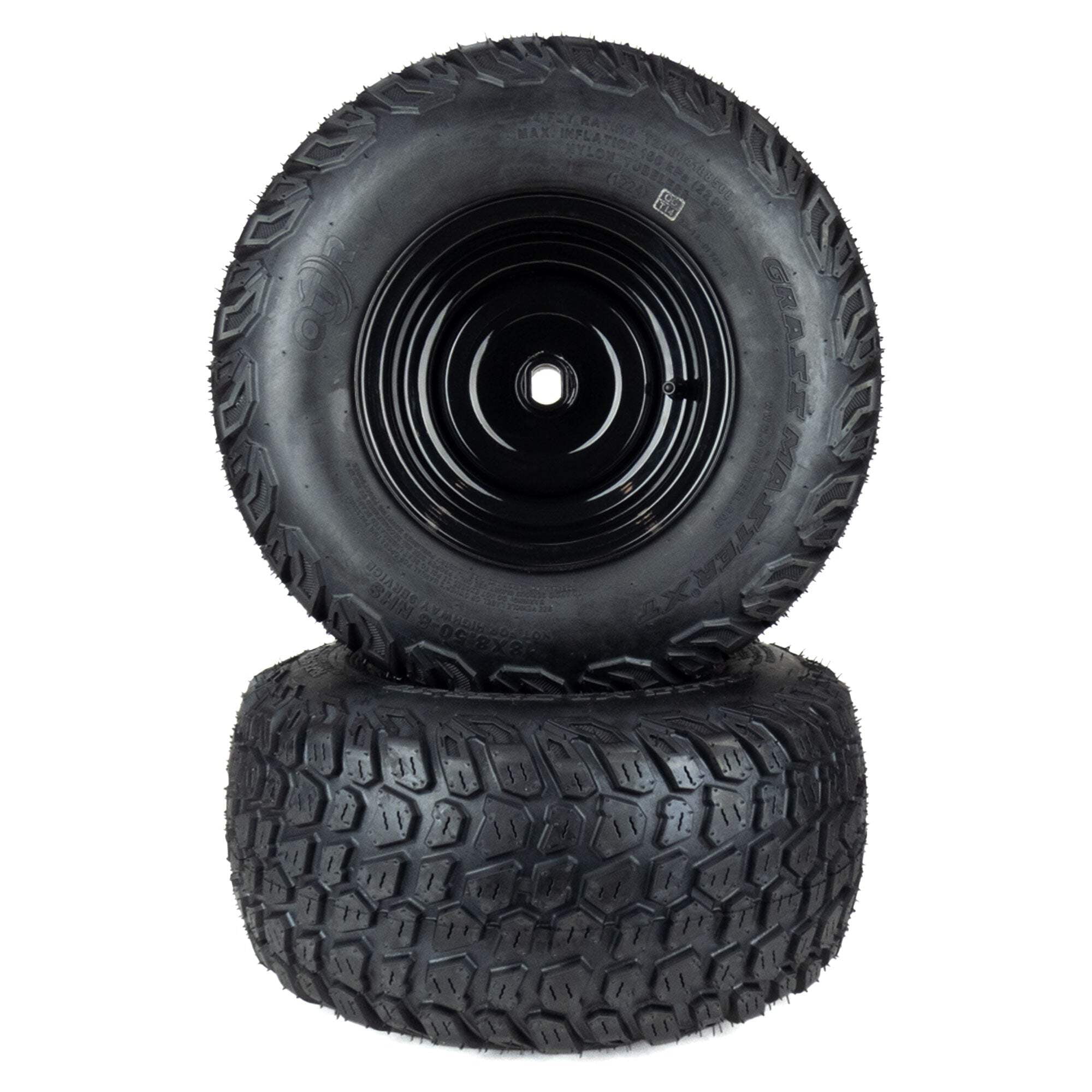 (2) Grassmaster XT Tire Assemblies 18x8.50-8 Hustler Raptor X and XL 42 ...