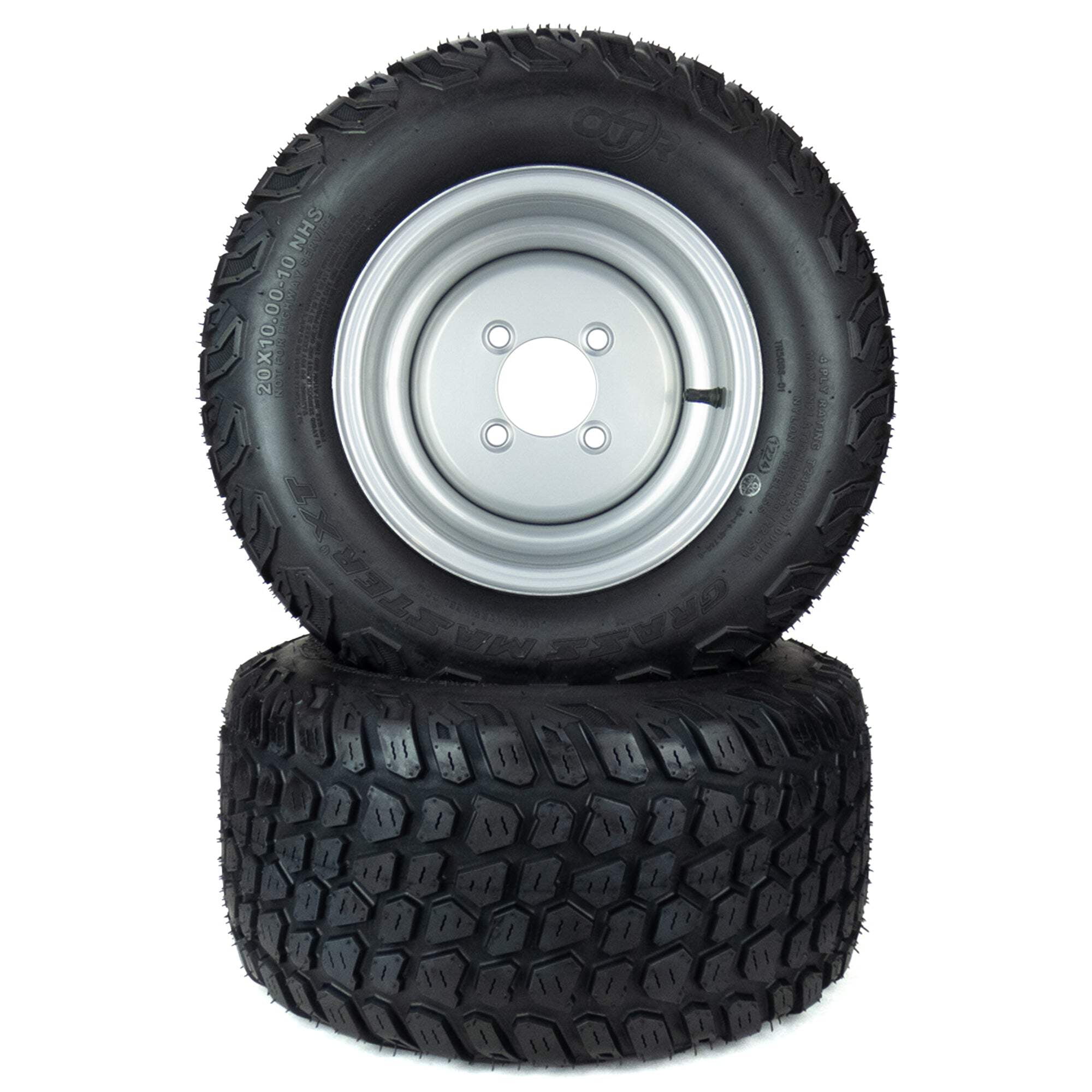 (2) Grassmaster XT Tire Assemblies 20x10.00-10 Fits Hustler TRIMSTAR 54 ...