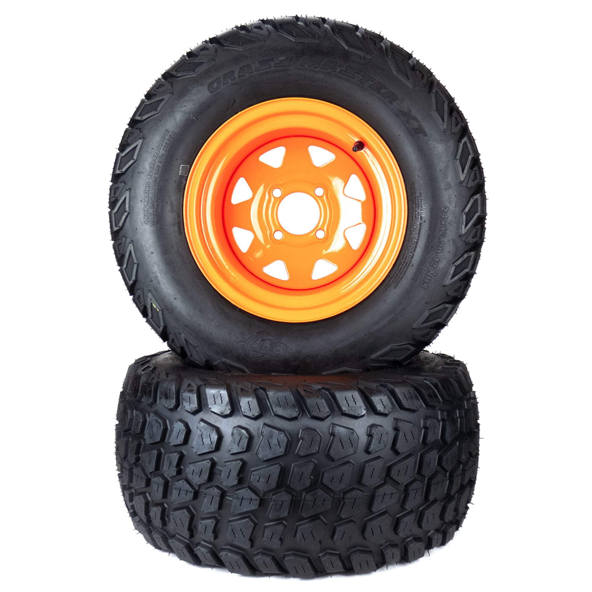 (2) Grassmaster XT Tire Assm 24x12.00-12 Scag Patriot Tiger Cat II 61 ...