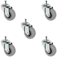 2" Gray Rubber Caster set of 5 - 80 lbs Capacity Per Caster - Walmart.com