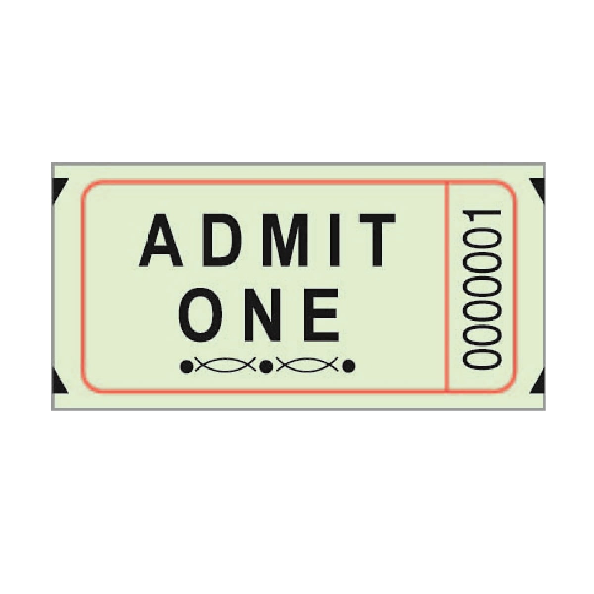 2" Green Single Raffle Ticket Roll with Black Ink - Walmart.com