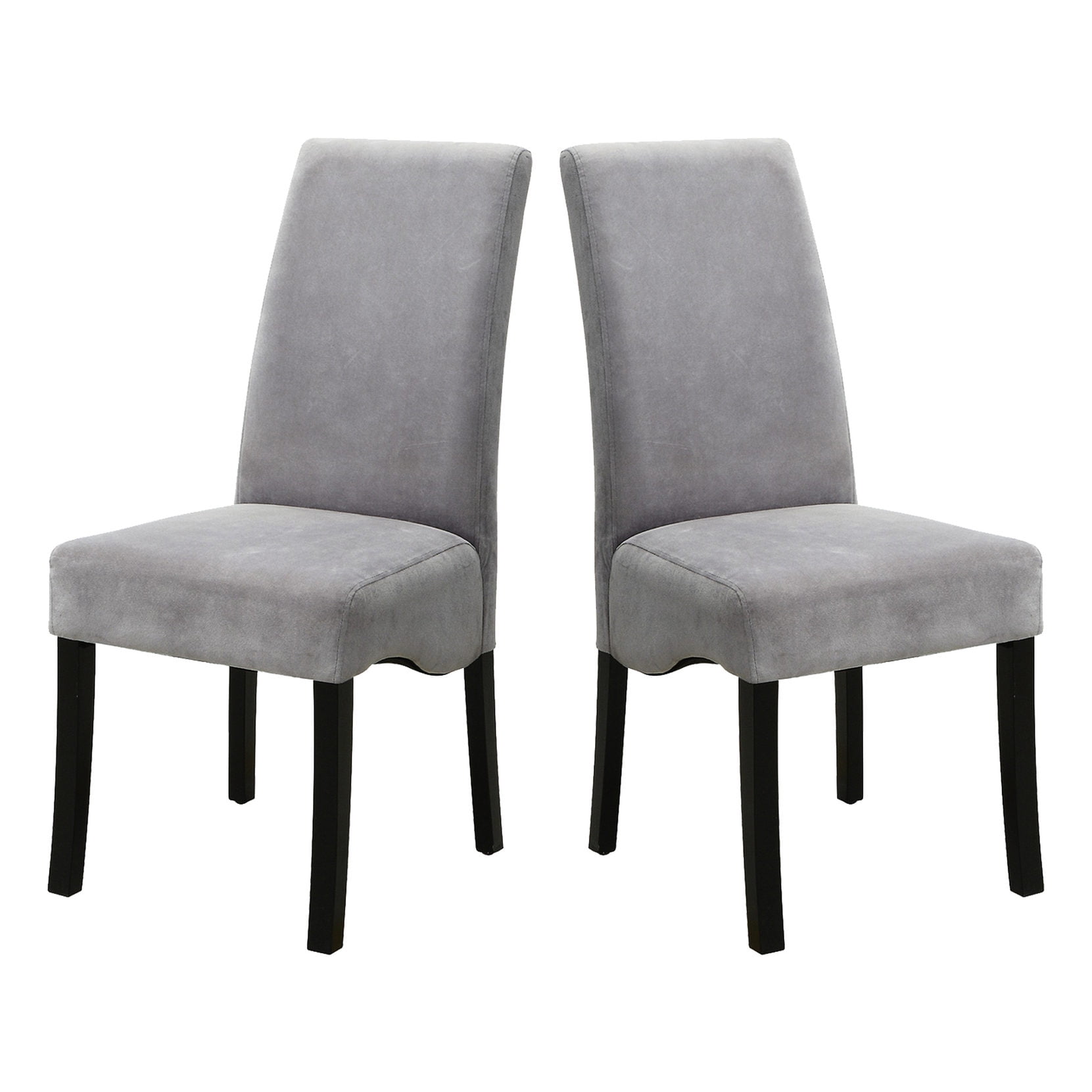 2 Grey Velvet Dining Chairs with Black Leg Finish / Perfect for ...