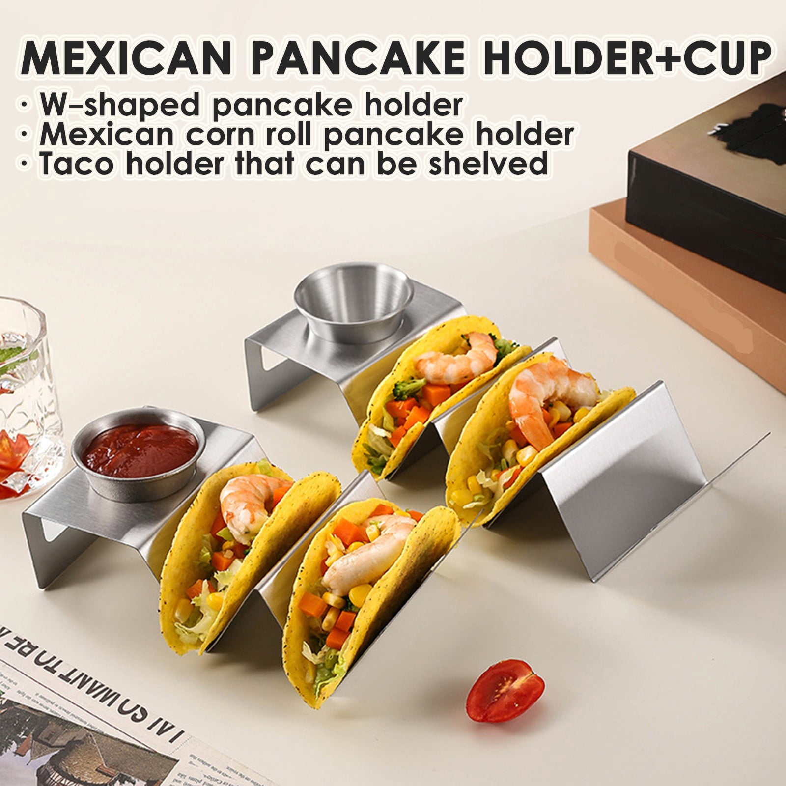 2 Gridss Taco Holder, Taco Holder Stand - Stainless Steel Taco Rack ...