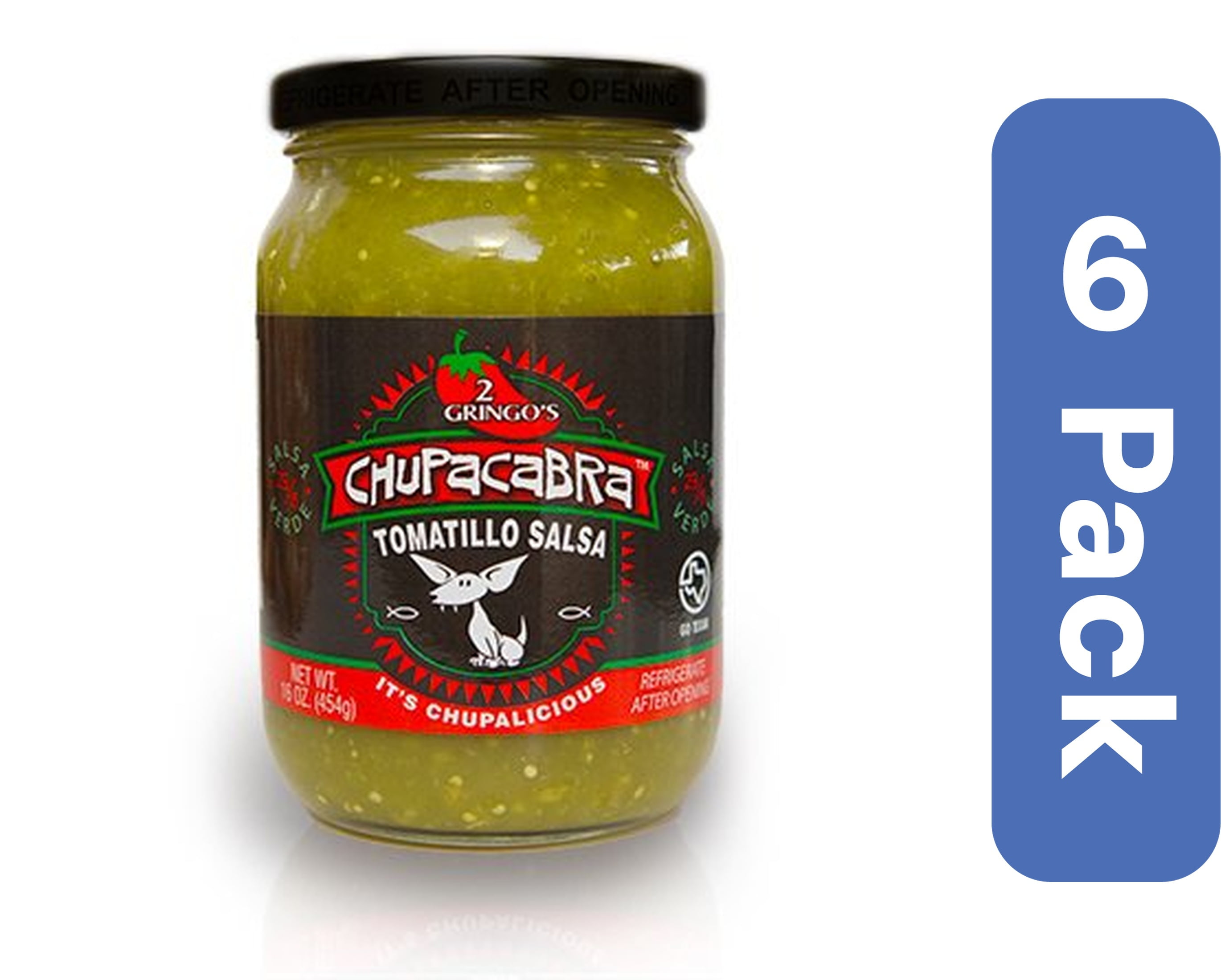 2 Gringos Chupacabra Salsa Tomatillo 16 oz (Pack Of 6) - Walmart.com