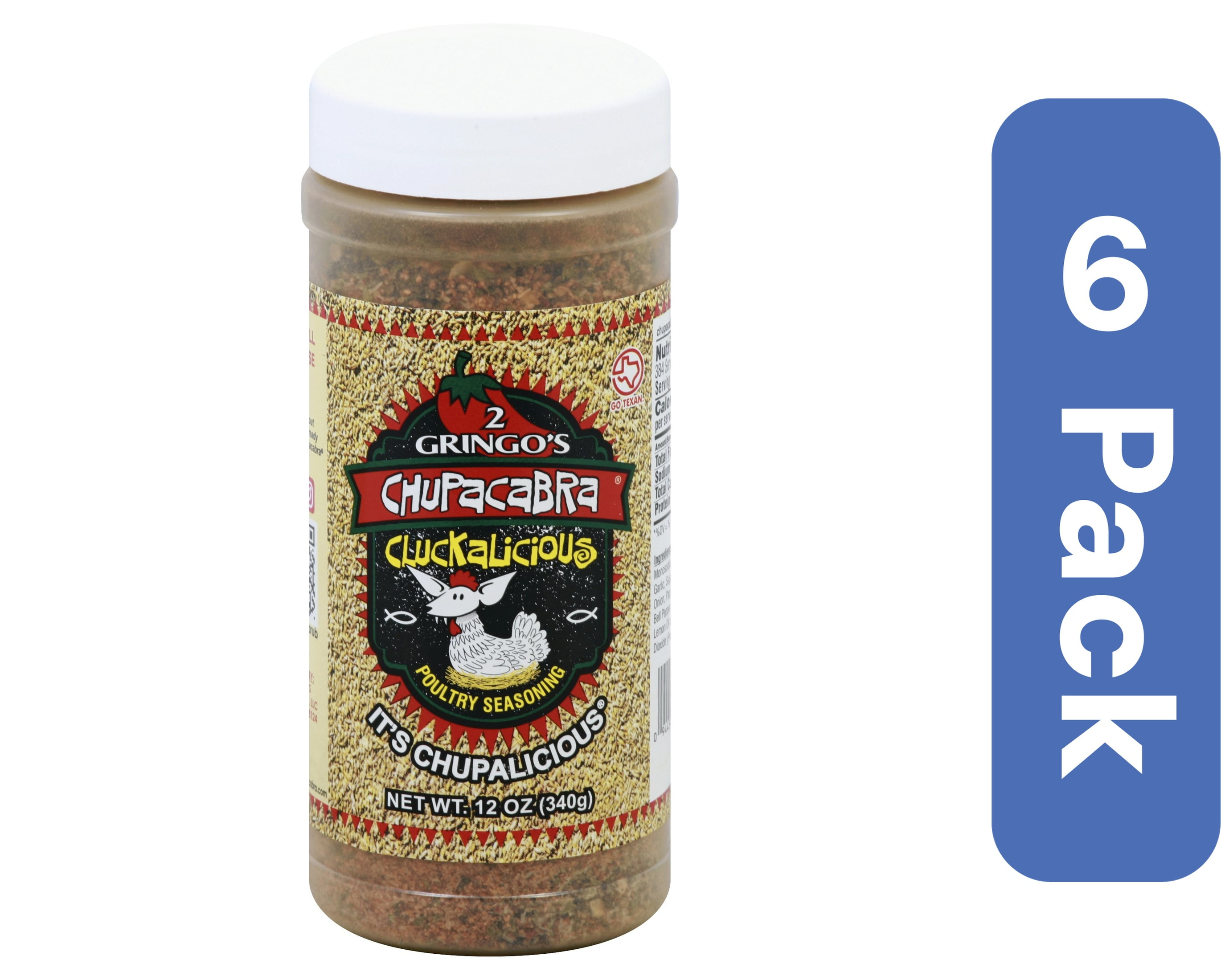 2 Gringos Chupacabra Seasoning Rub Cluckalicious 12 oz (Pack Of 6 ...