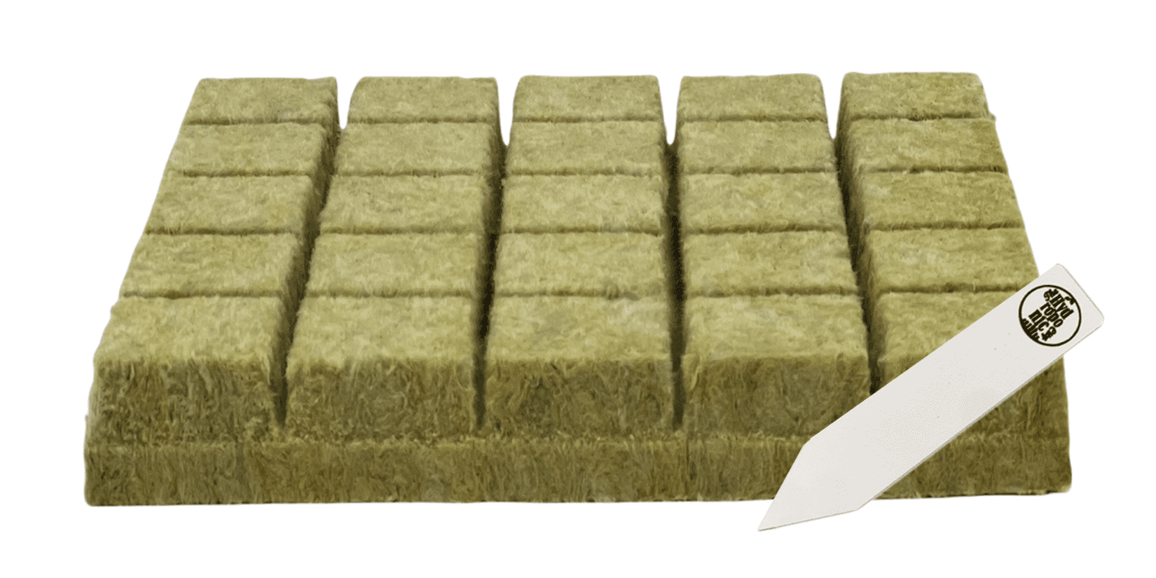 2" Grodan Rockwool A-OK Starter Plugs, Sheet of 25 + THCity Stake ...