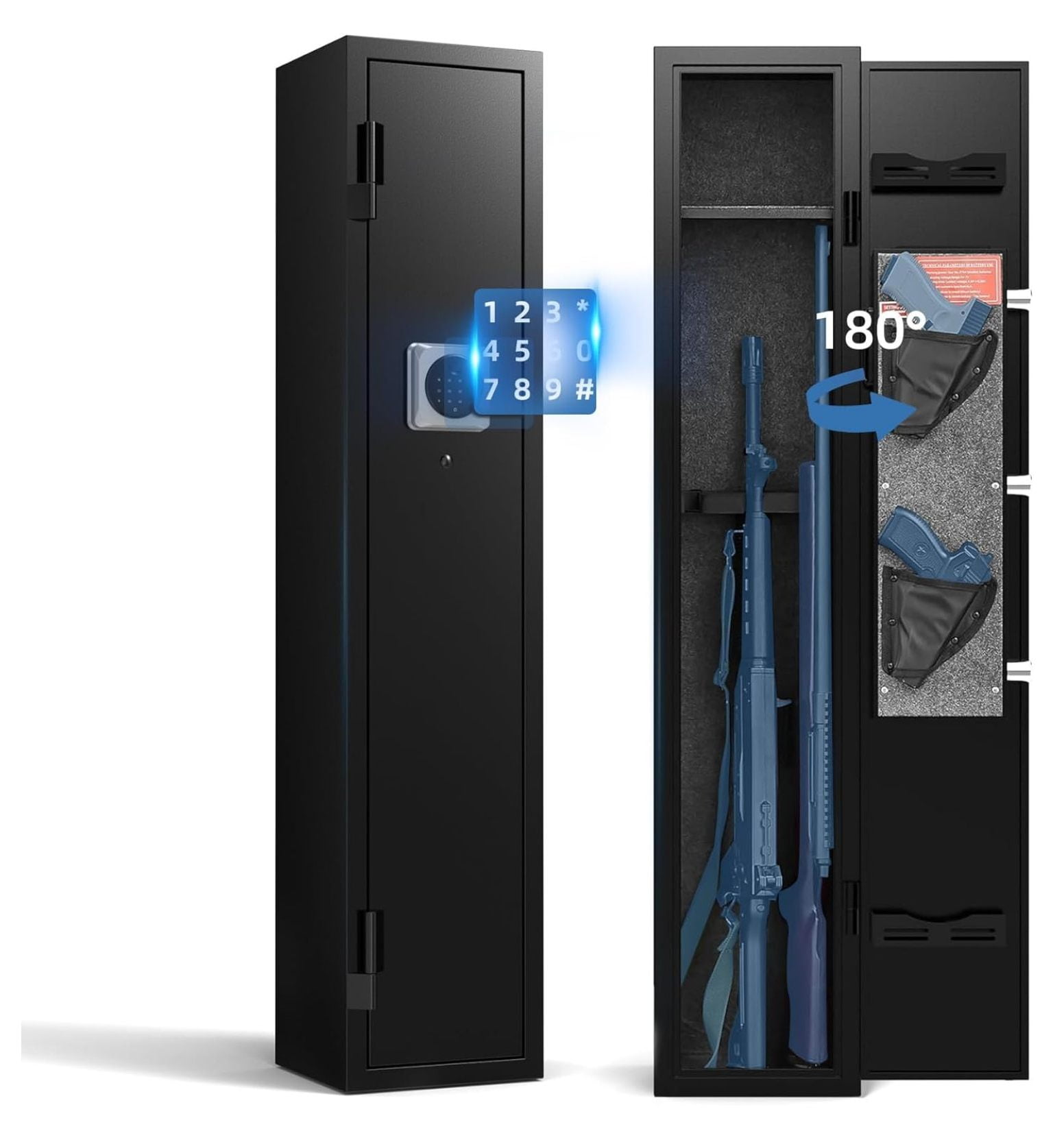 2 Gun Safe, Gun Safe for Rifles and Pistols, Quick Access Long Gun ...