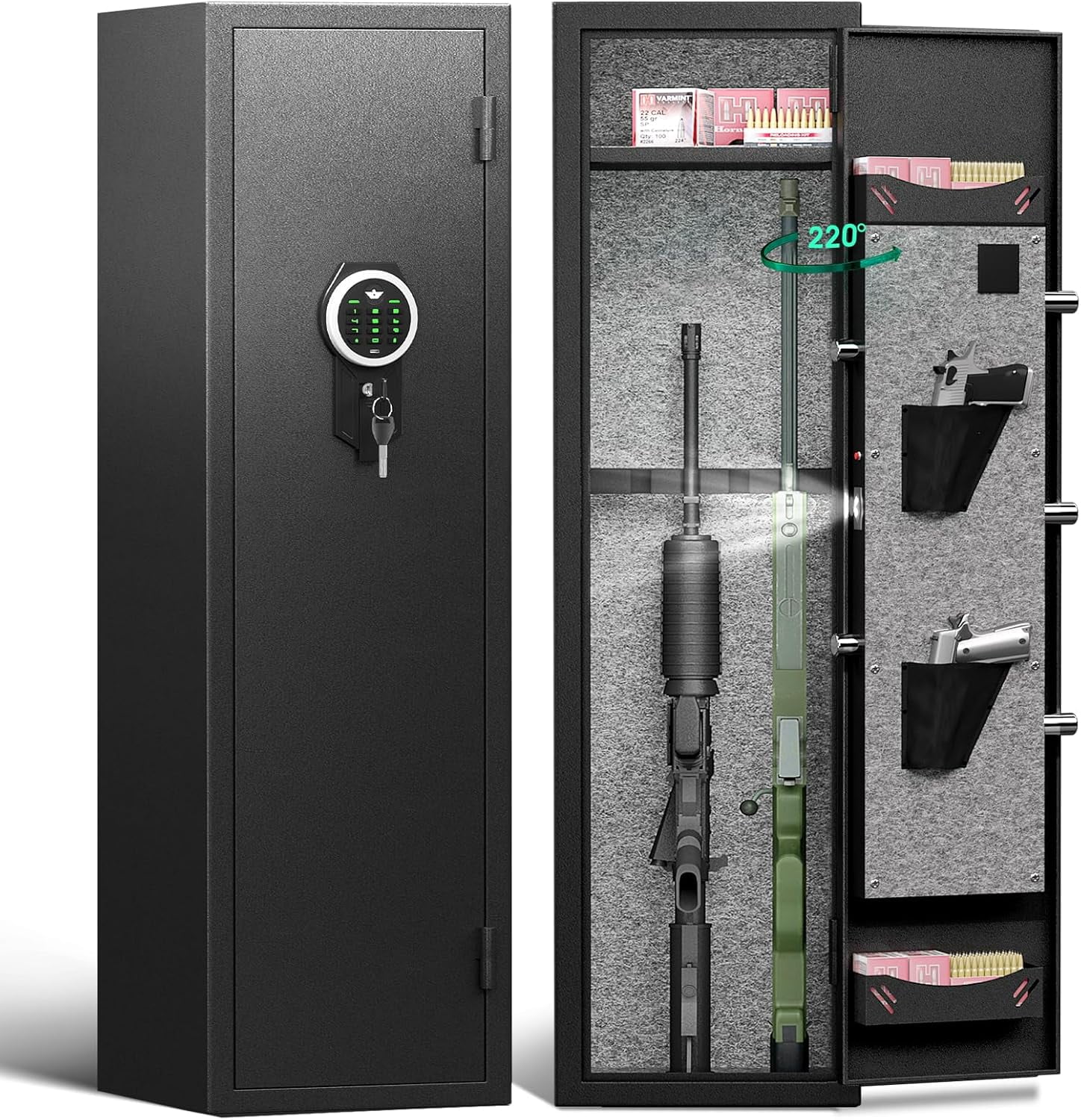 2 Gun Safe, Gun Safes for Home and Pistols, Quick Access Gun Cabinets ...