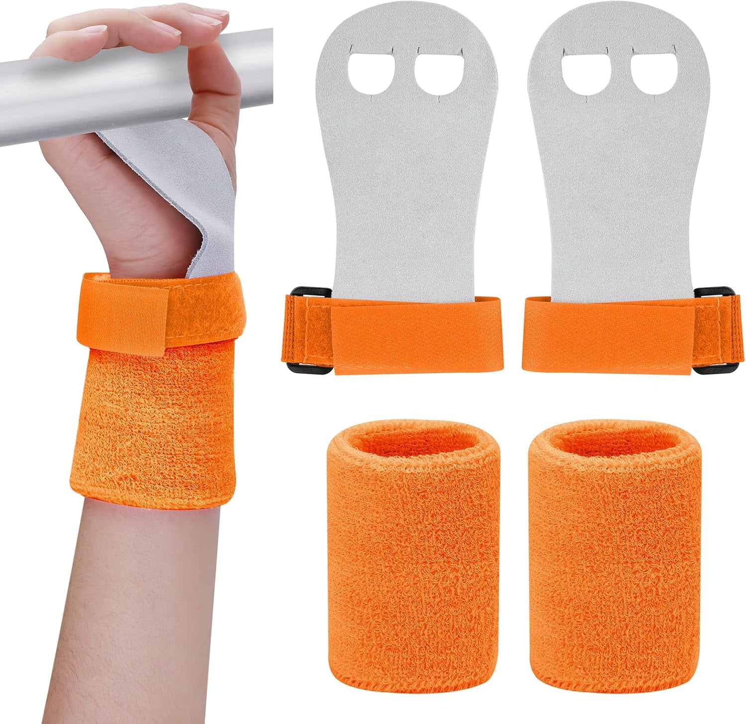 2 Gymnastics Grips Wristbands Sets for Girls Youth Kids, Gymnastic Hand ...
