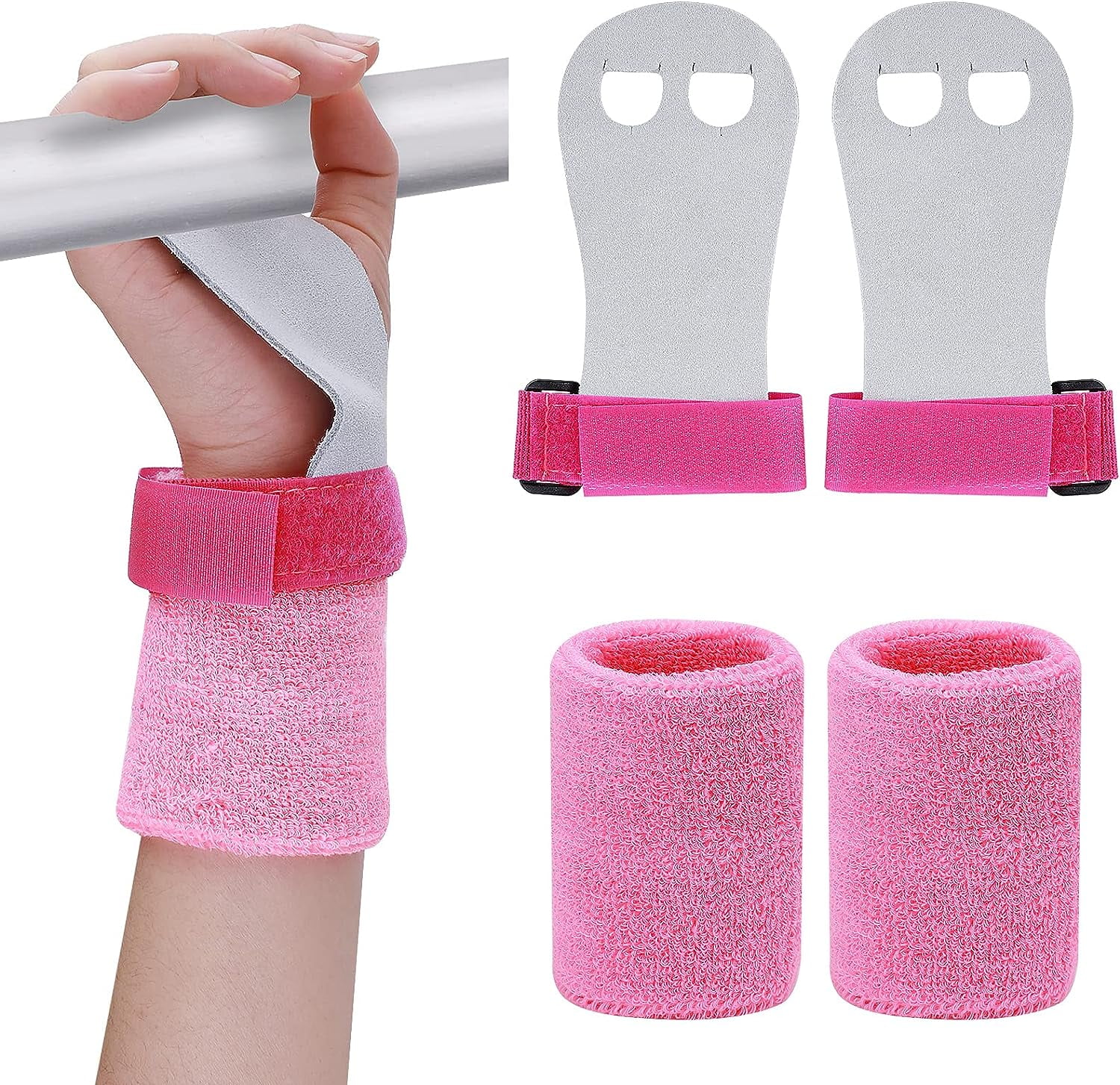 2 Gymnastics Grips Wristbands Sets for Girls Youth Kids, Gymnastic Hand ...