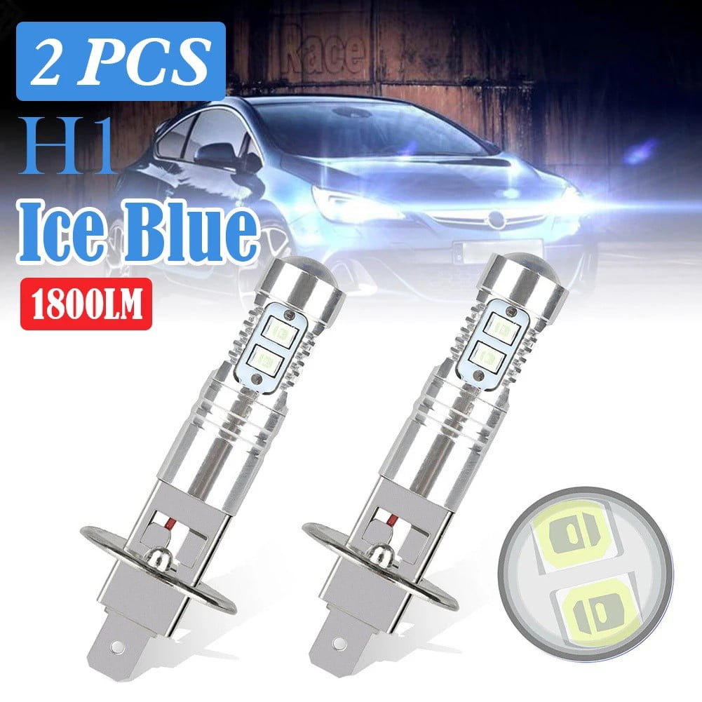2 H1 LED fog headlight 100W high/low beam bulbs 8000K ice blue light ...