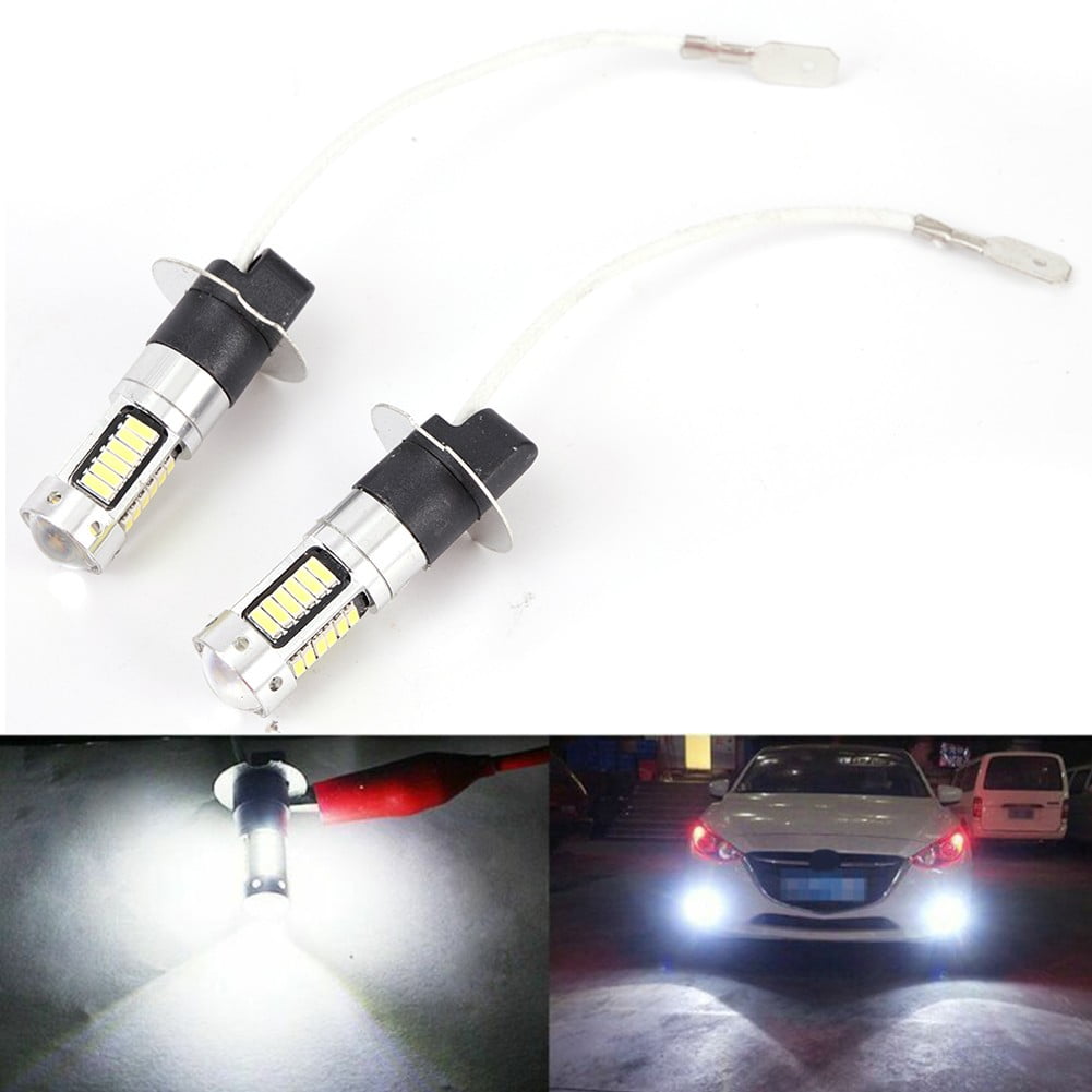 2*H3 LED Fog Light Bulbs Conversion Kit Super Bright Canbus 6000K White ...