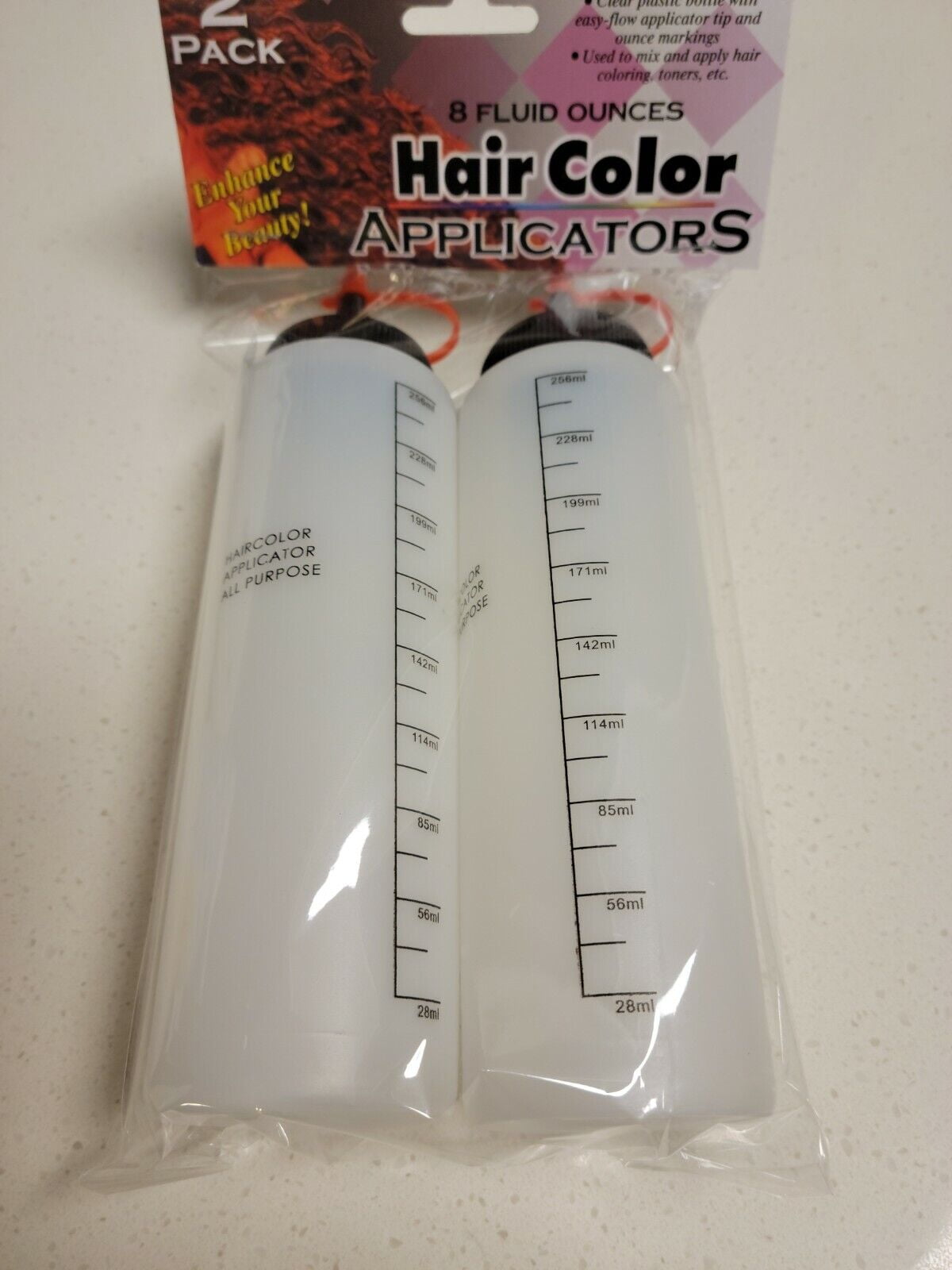 2 Hair Dye Toner Applicators Mixing Bottles 8 Oz Cosmetic Salon ...
