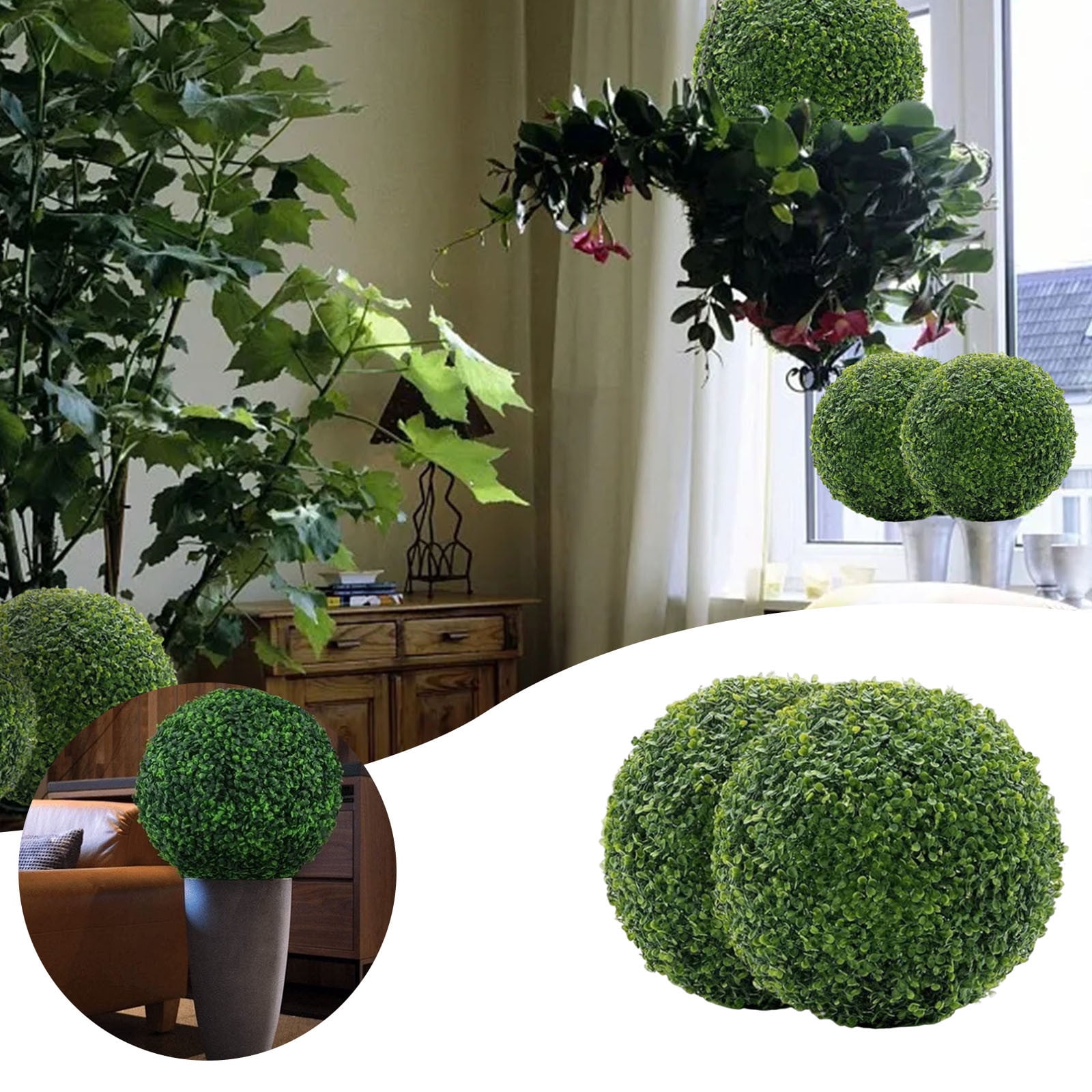 2 Half Artificial Grass Balls Clearance! Artificial Boxwood Balls ...
