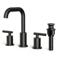 2 Handle Bathroom Sink Faucet Bronze 3 Hole 8 Inch Widespread Vanity ...