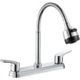 2 Handle Kitchen Faucet,8 Inch High Arch 360 Swivel Stainless Steel ...