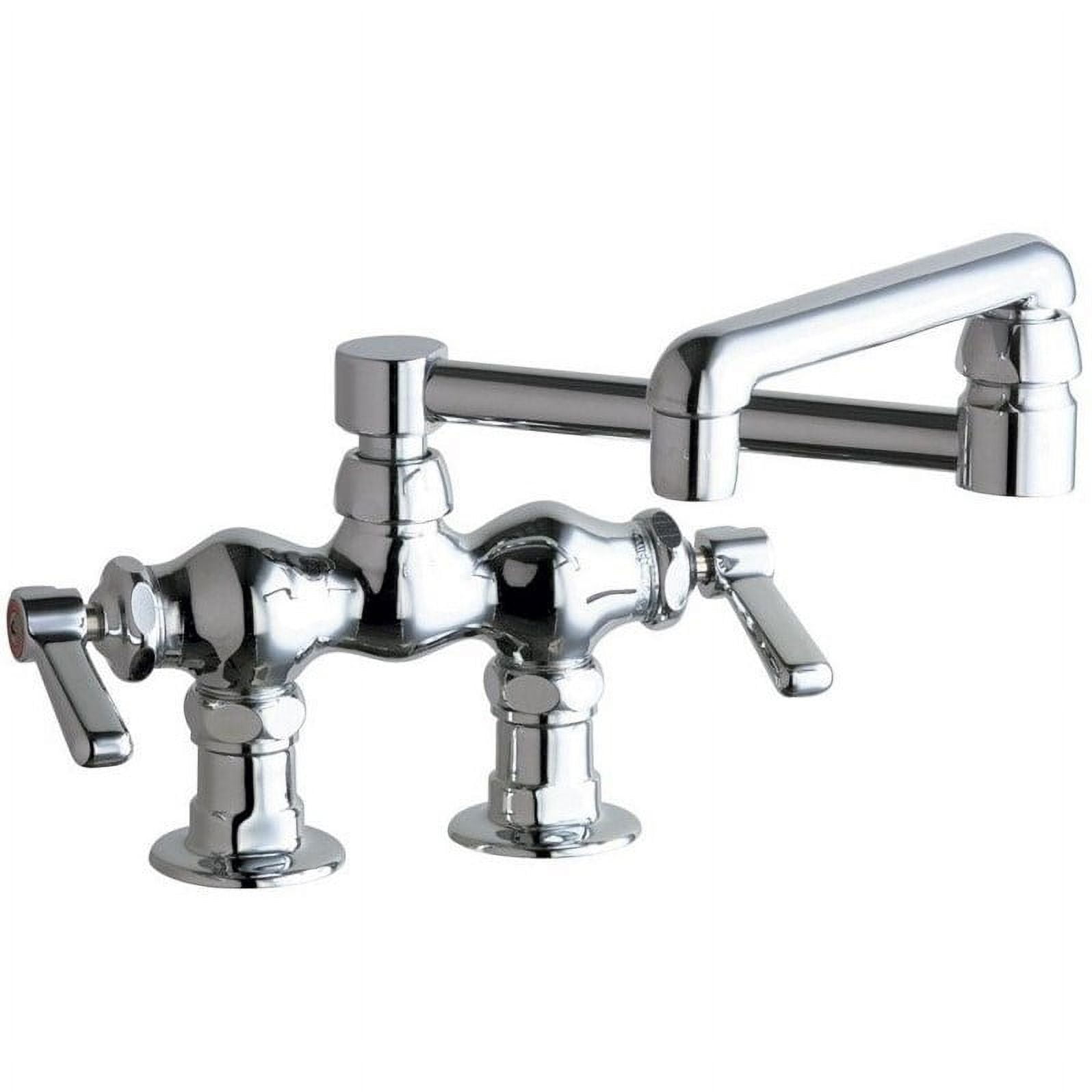 2-Handle Kitchen Faucet in Chrome with 13 in. Double-Jointed Swing ...