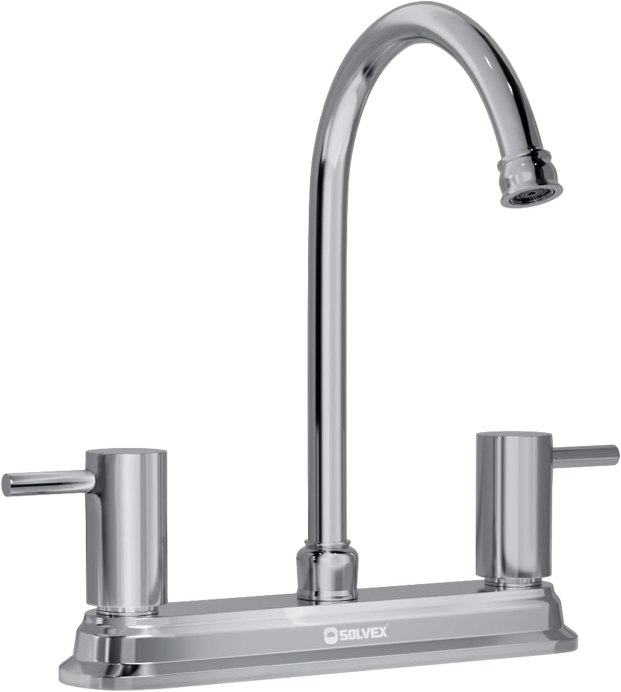 2 Handle Kitchen Sink Faucet, High Arc 360 Swivel Stainless Pipe 3 Hole ...