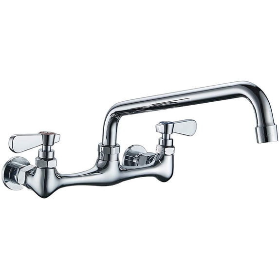 Wall Mount Kitchen Faucet: 8-inch, Dual Handle, NSF Lead Free, Chrome ...