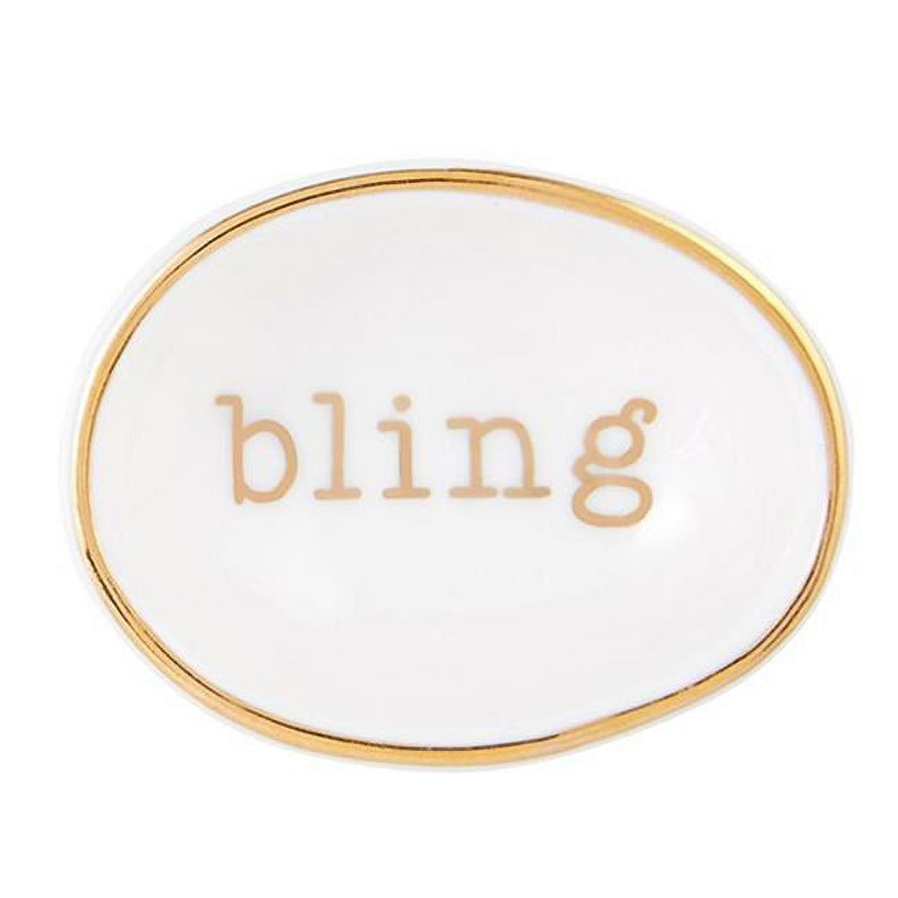 2" Handmade White Ceramic Ring Holder Dish with Bling Design - Walmart ...