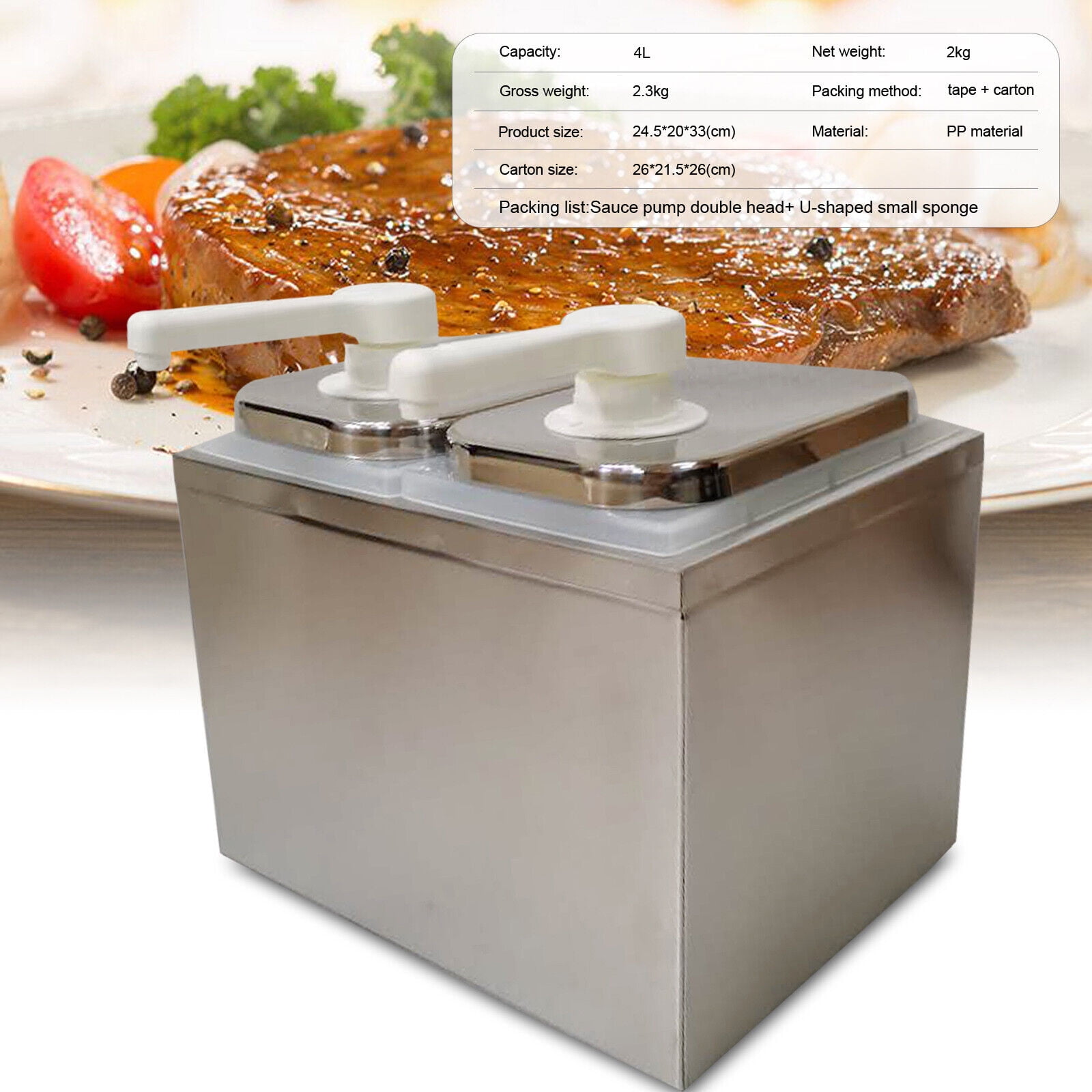 2 Head Commercial Fudge Cheese Sauce Pump Dispenser Condiment ...