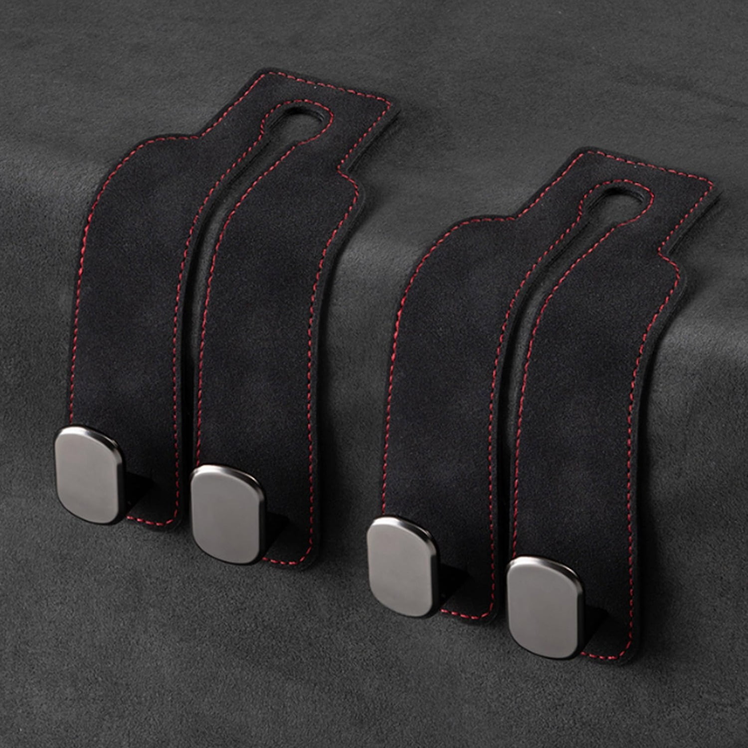2‑Head Leather Car Seat Hook, Durable Auto Headrest Storage Hanger for ...