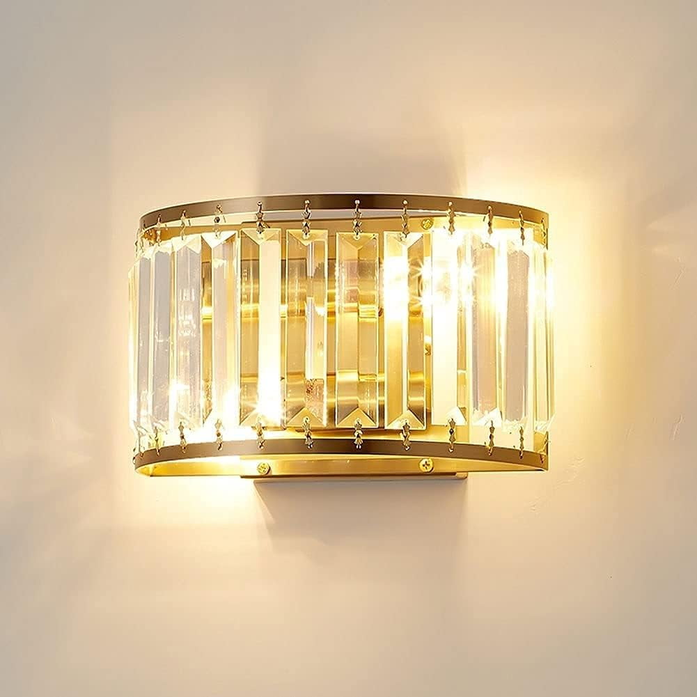 2 Heads E14 Wall Mounted Sconces Mid-Century Crystal Wall Lights ...