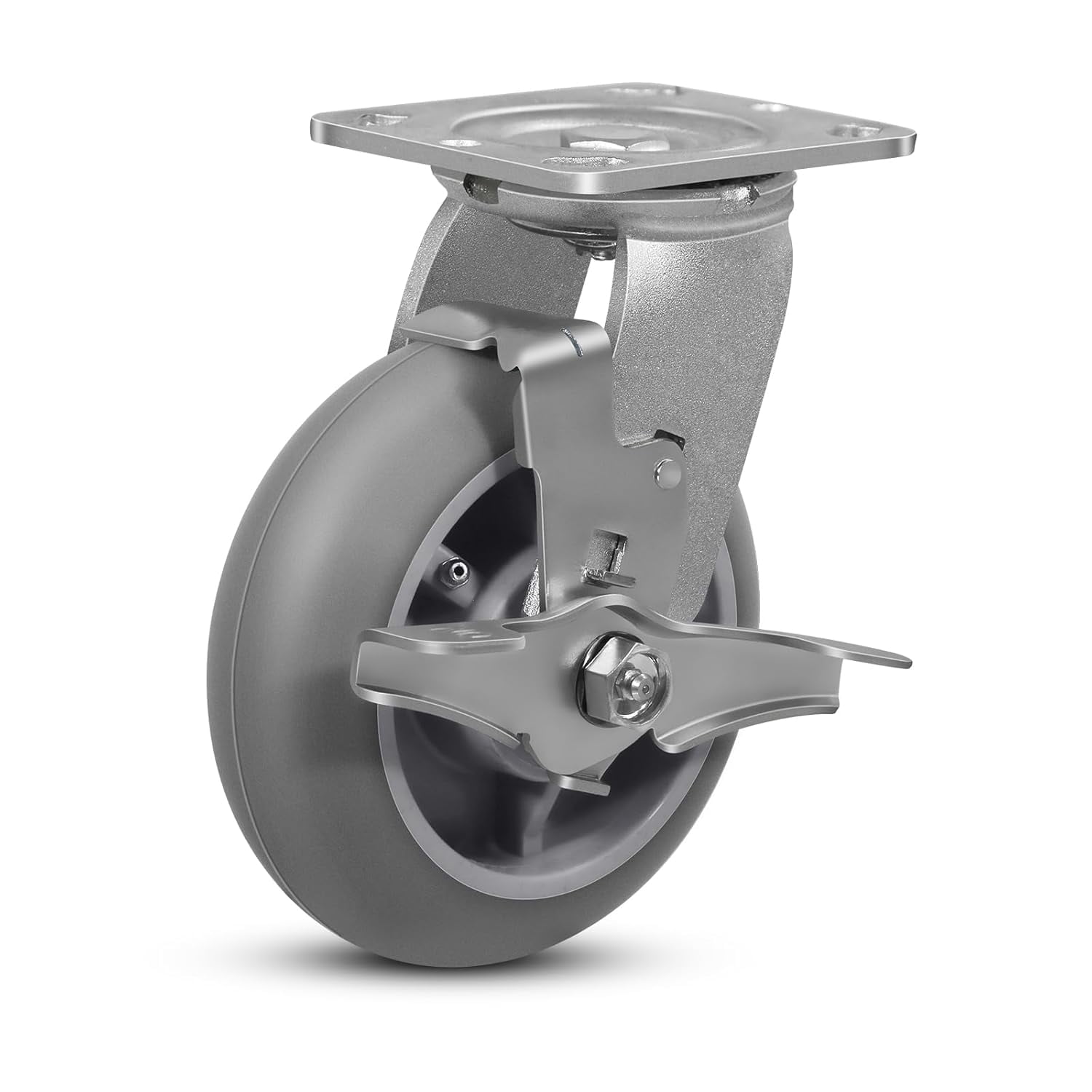 2" Heavy Duty Caster, Thermoplastic Rubber Wheels(Crown Tread)- 500 Lbs ...