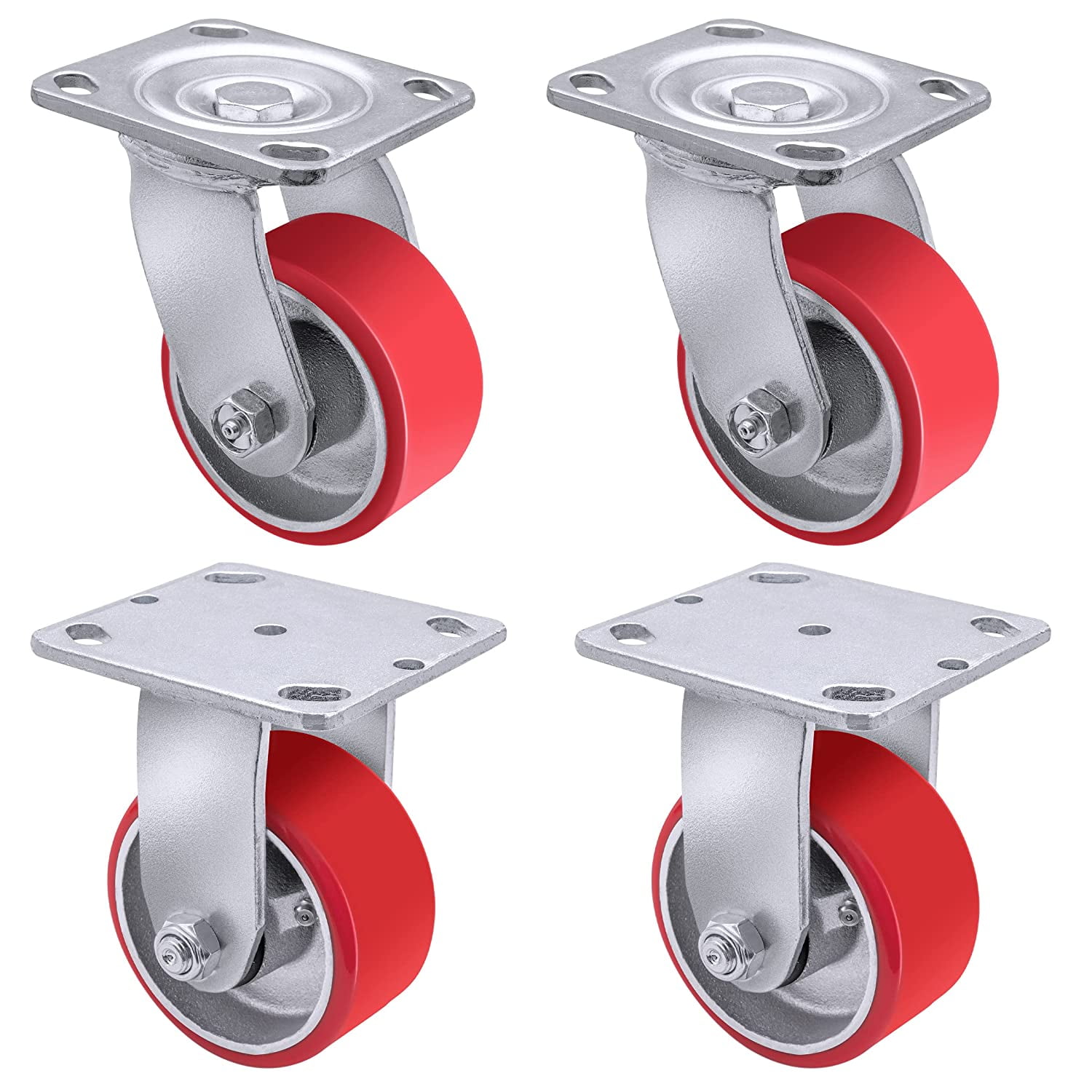 2" Heavy Duty Casters - Industrial Casters Polyurethane Caster with ...