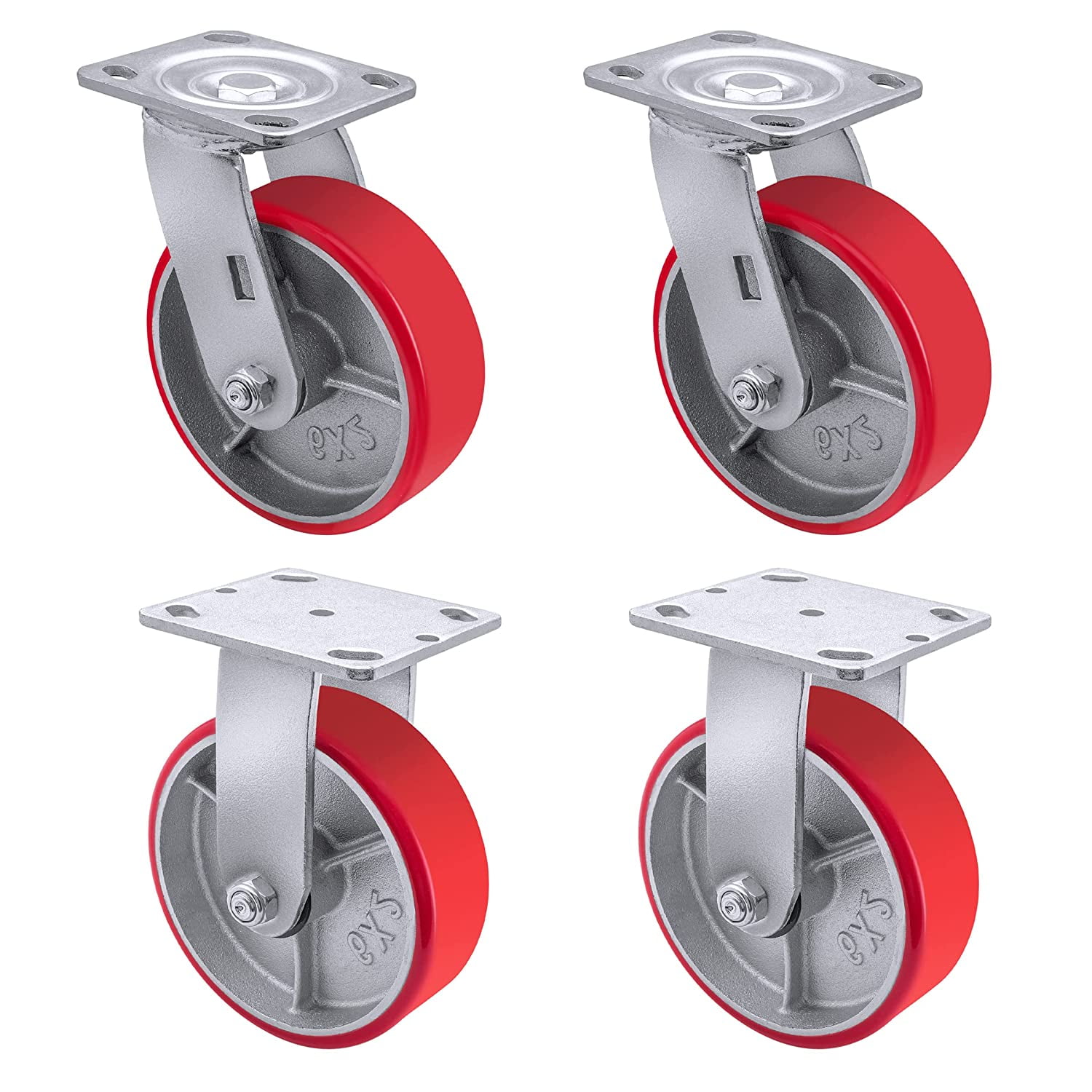 2" Heavy Duty Casters - Industrial Casters Polyurethane Caster with ...