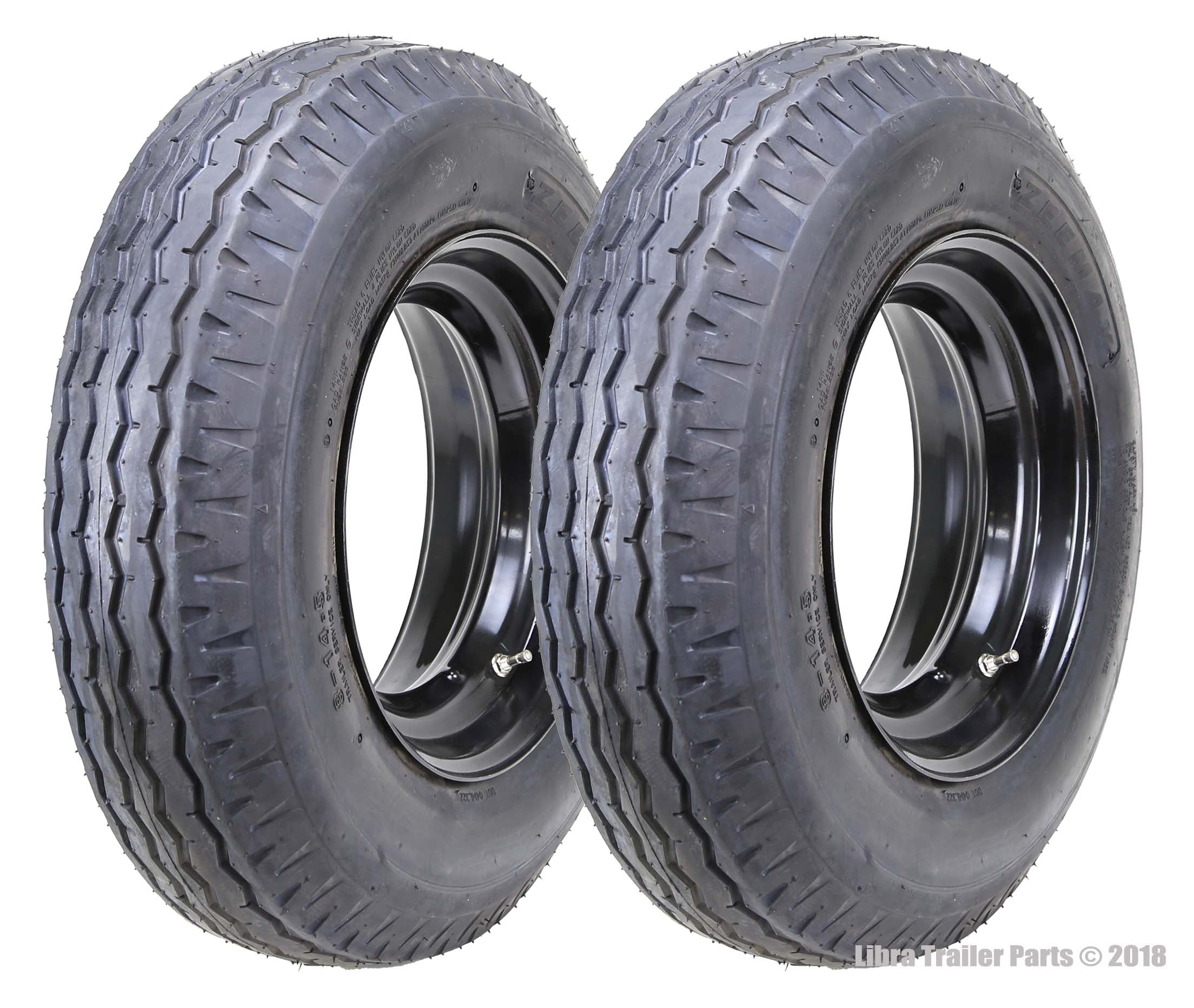 Zeemax Heavy Duty Trailer Tire & Wheel Assembly 8-14.5 14PR LR G w/6x14 ...