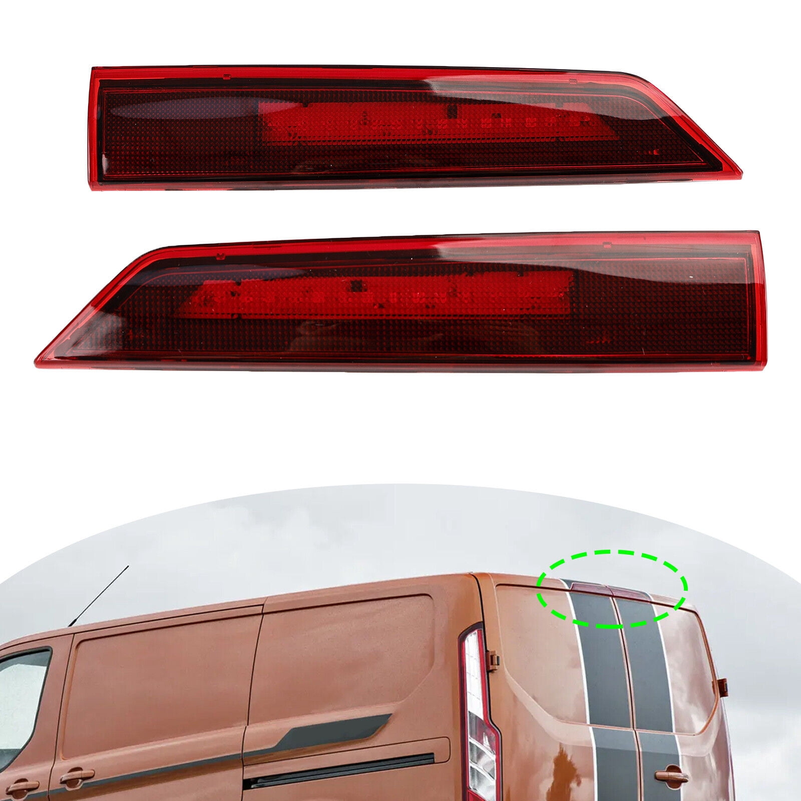 2 *High Level 3rd LED Rear Brake Light For Ford Transit Tourneo Custom ...