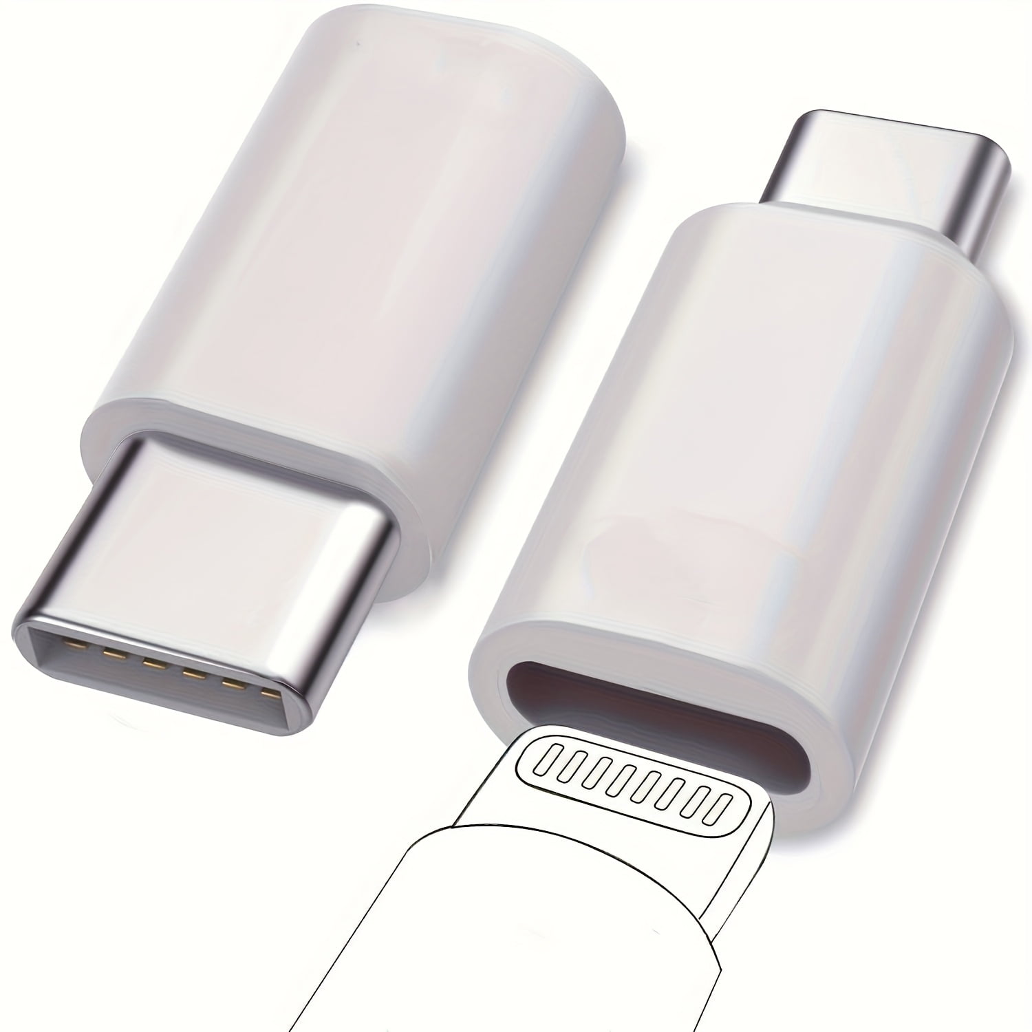 2 High-quality Alloy Adapters, Lightning to Type-C Adapter, Stable And ...