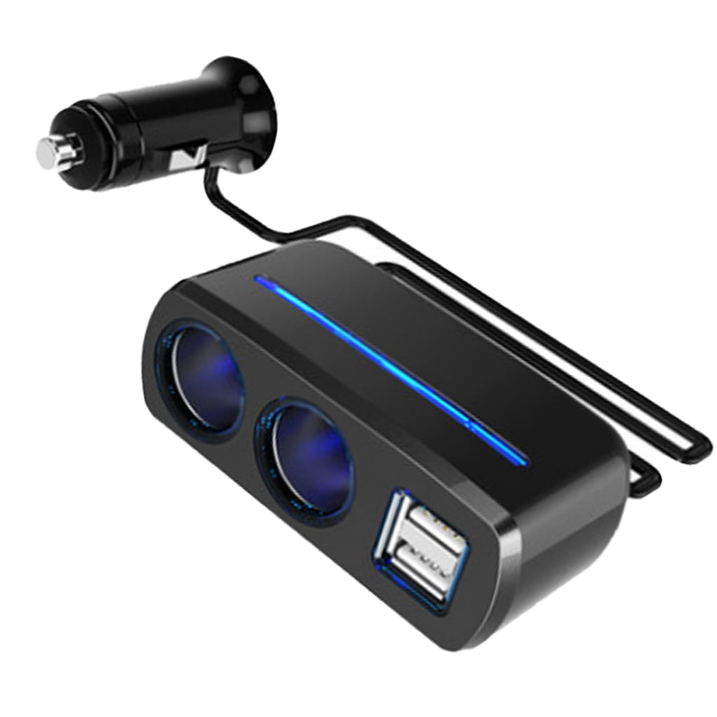 2 Hole Cigarettes Lighter Socket Splitters Adapter with 2xUSB Port for ...