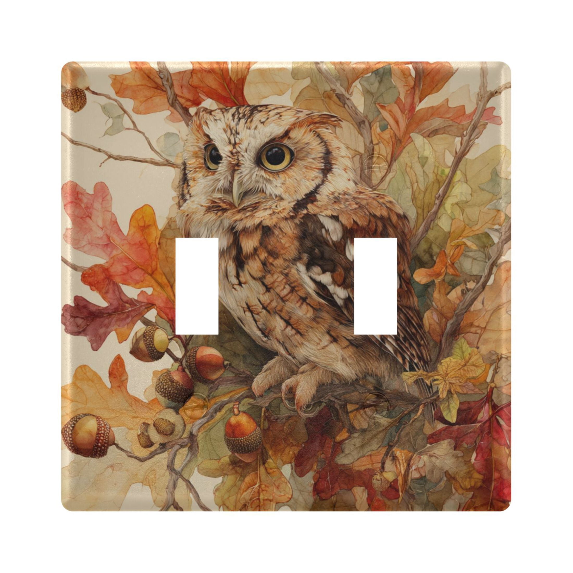 2-Hole Switch Plate Cover Faceplates Covers Smooth Rounded Corners Owl ...