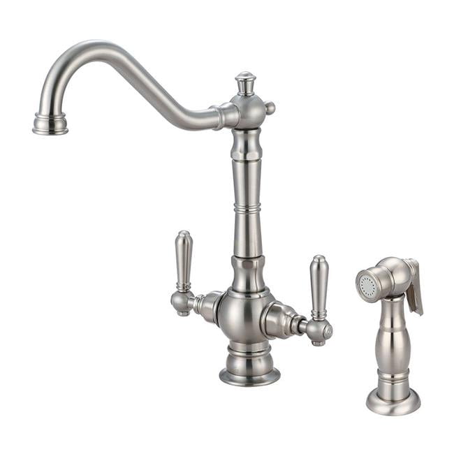 2 Hole Two Handle Kitchen Faucet - Brushed Nickel - Walmart.com