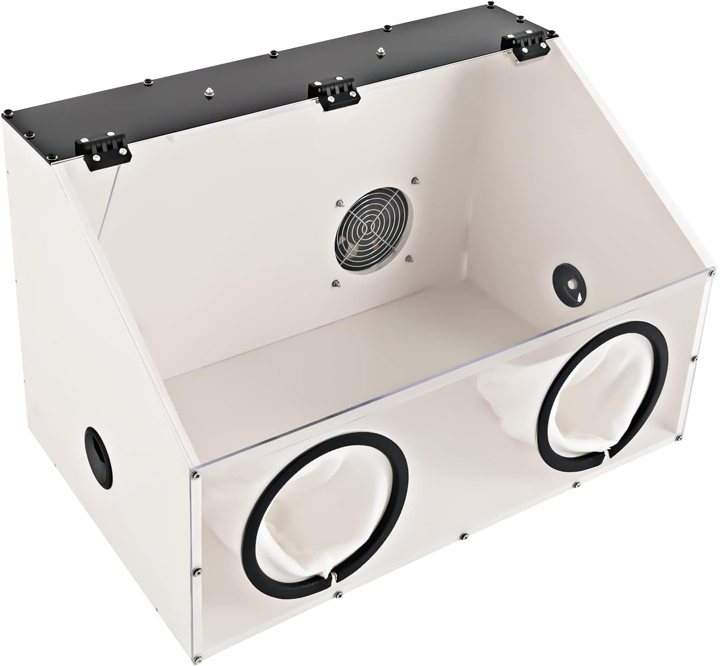 2 Holes Dust Cover Fully Enclosed Grinding Table Polisher Dust Box ...