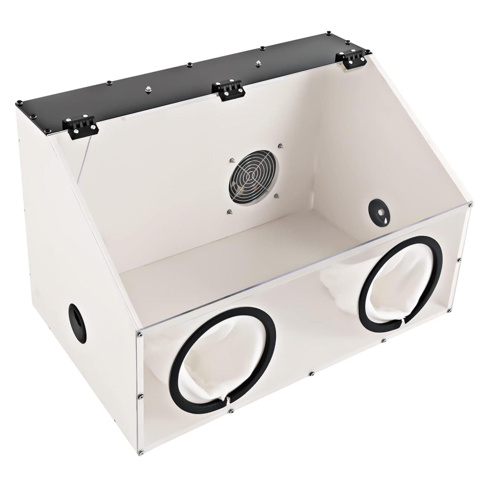 2 Holes Dust Cover Fully Enclosed Grinding Table Polisher Dust Box ...