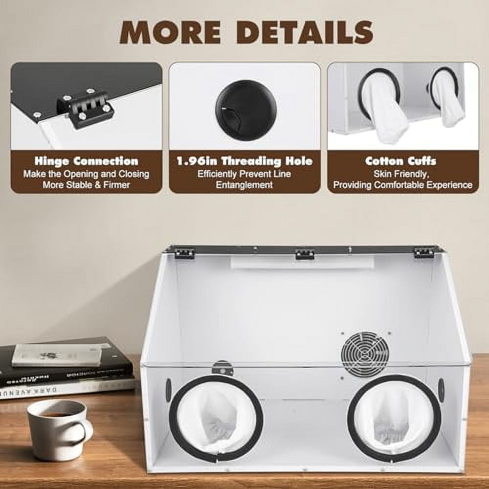 2 Holes Dust Cover Fully Enclosed Grinding Table, Polisher Dust Box ...